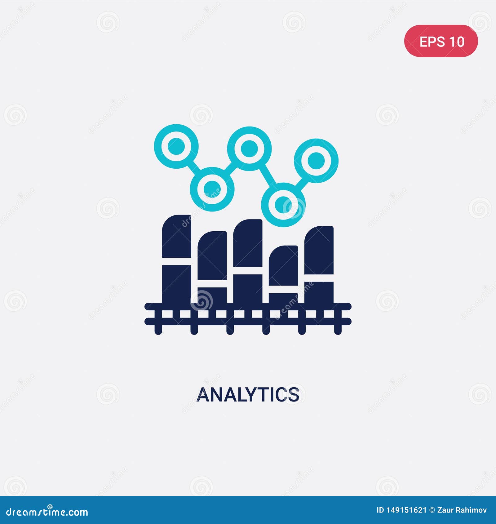 Two Color Analytics Vector Icon from Digital Economy Concept. Isolated ...