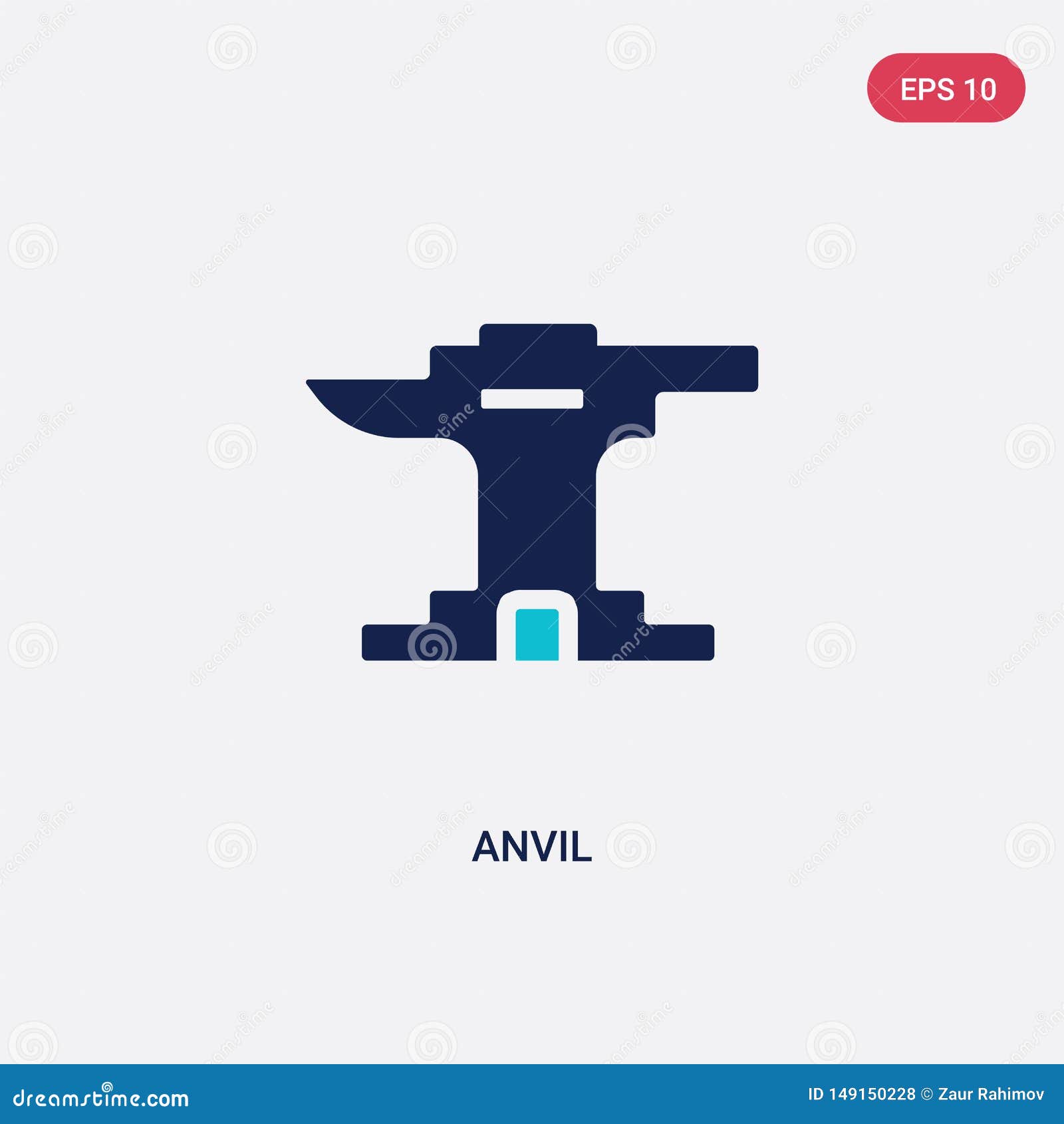 Two Color Anvil Vector Icon from Construction Tools Concept. Isolated ...
