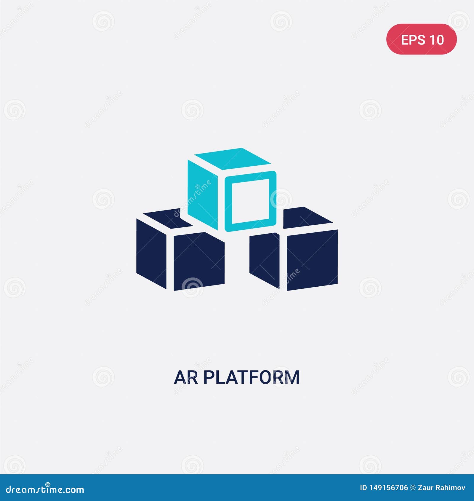 Two Color Ar Platform Vector Icon from General-1 Concept. Isolated Blue ...