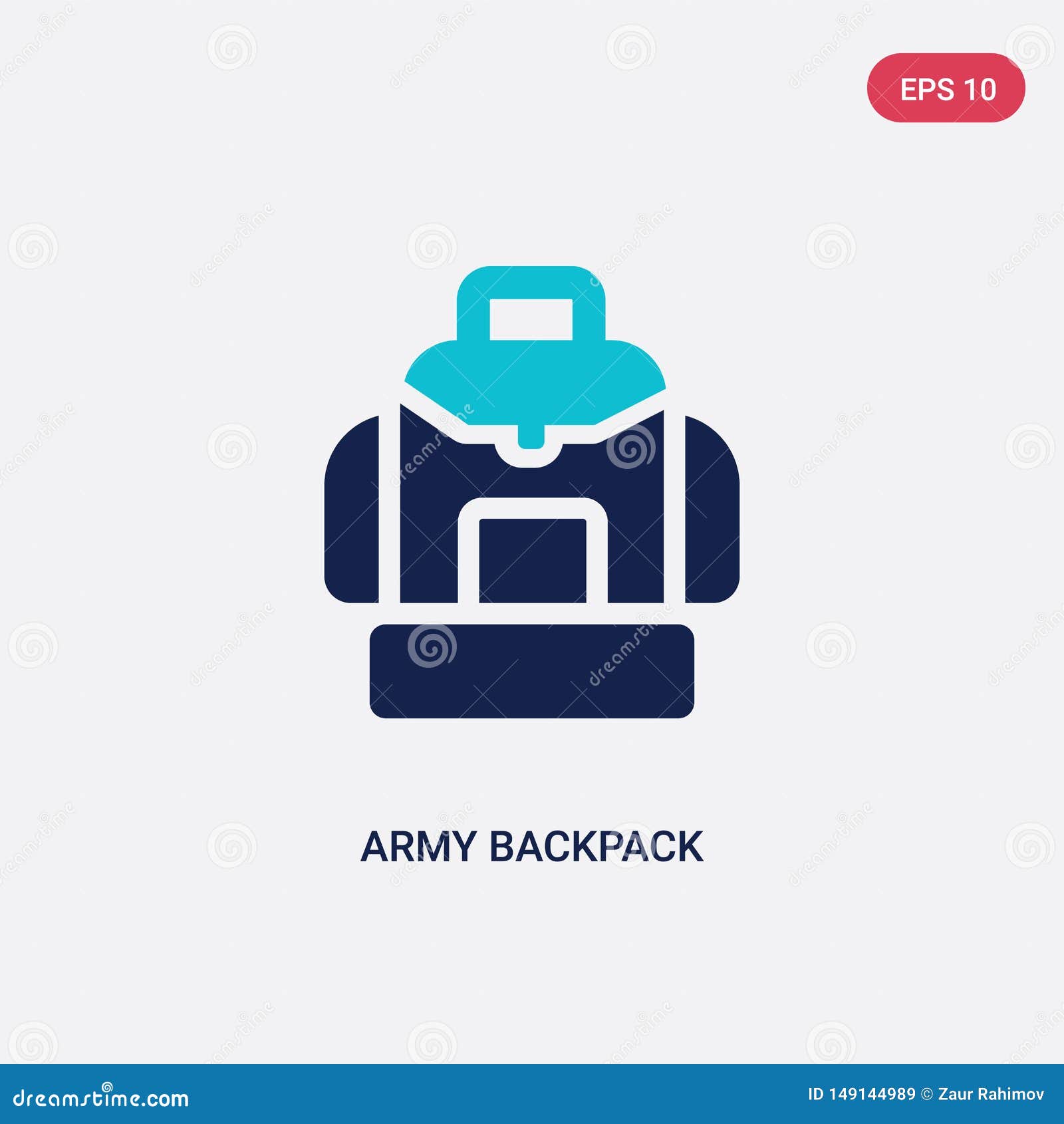 Two Color Army Backpack Vector Icon from Army and War Concept. Isolated ...