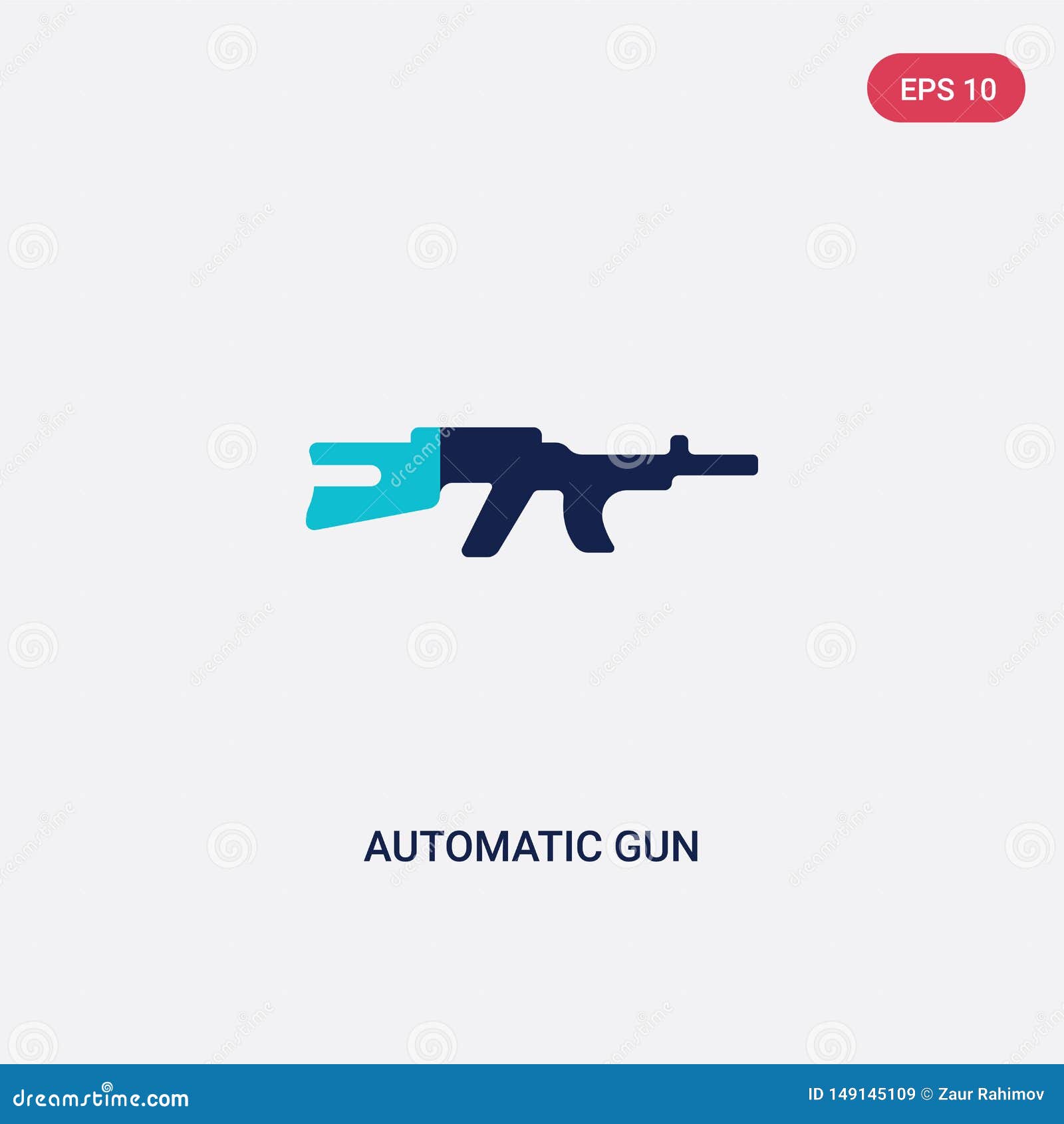 Two Color Automatic Gun Vector Icon from Army and War Concept. Isolated ...