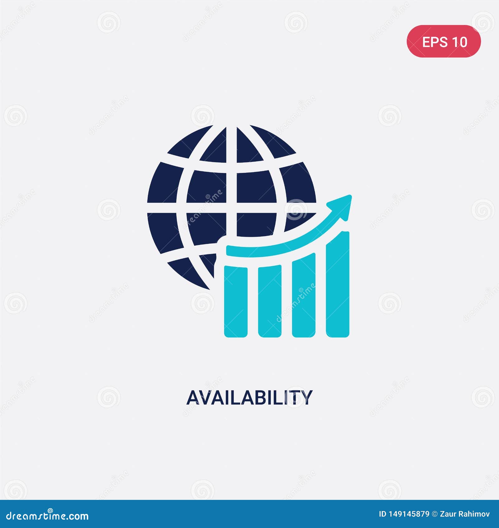 Two Color Availability Vector Icon from Big Data Concept. Isolated Blue ...