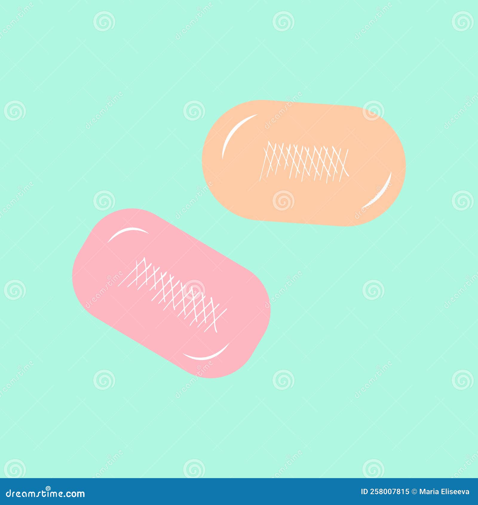 Two Color Bars of Solid Soap Stock Vector - Illustration of cleanser ...