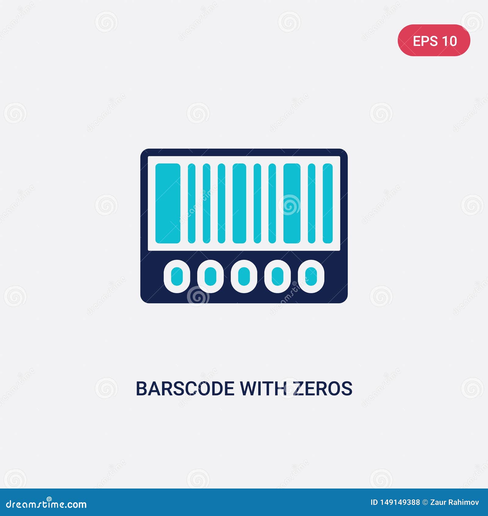 Barscode With Zeros Icon Vector Sign And Symbol Isolated On White ...