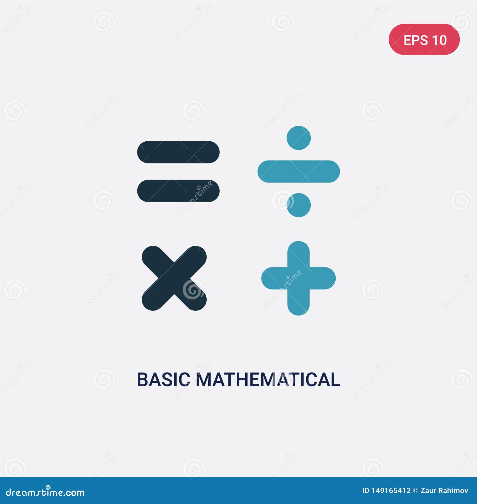 Two Color Basic Mathematical Vector Icon from Signs Concept. Isolated ...