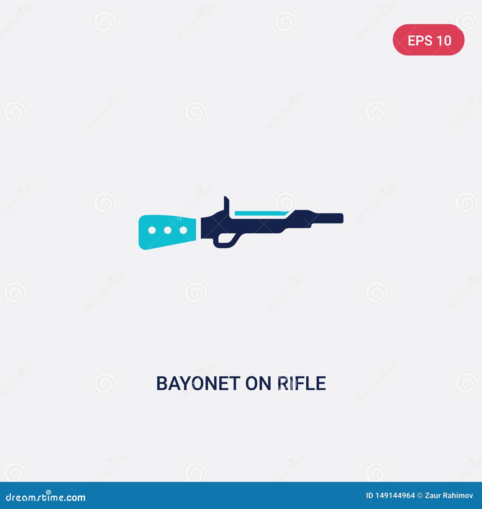 Two Color Bayonet on Rifle Vector Icon from Army and War Concept ... Two Color Bayonet on Rifle Vector Icon from Army and War Concept ...