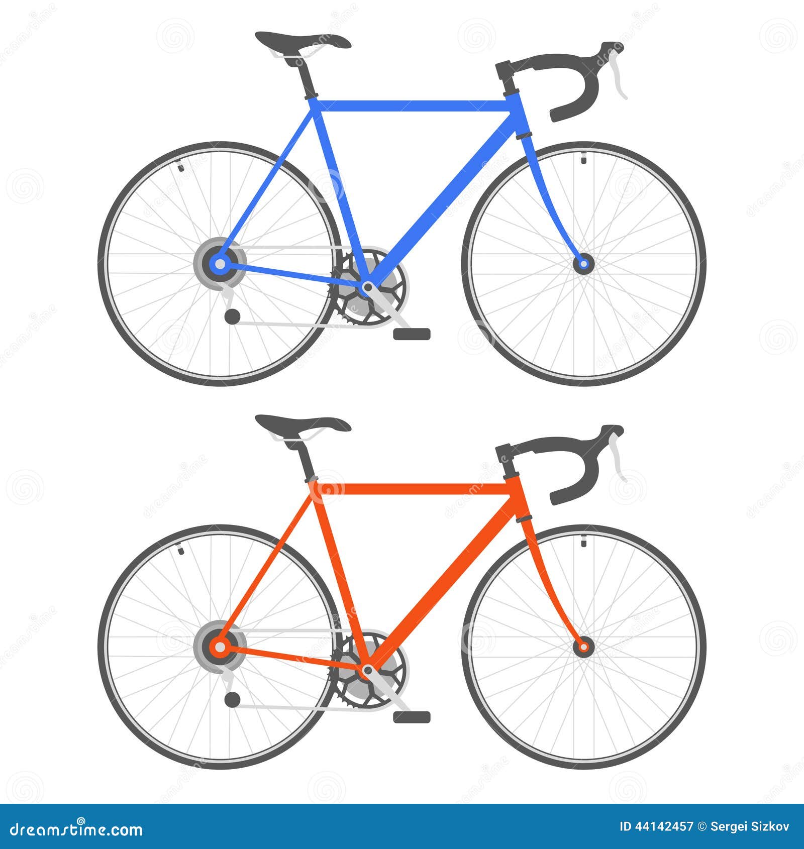 Two Color Bicycle on White Background. Vector Stock Vector ...