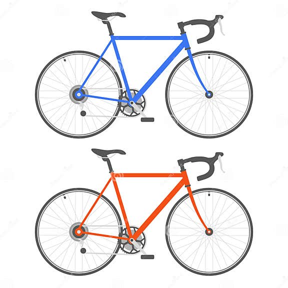 Two Color Bicycle on White Background. Vector Stock Vector ...