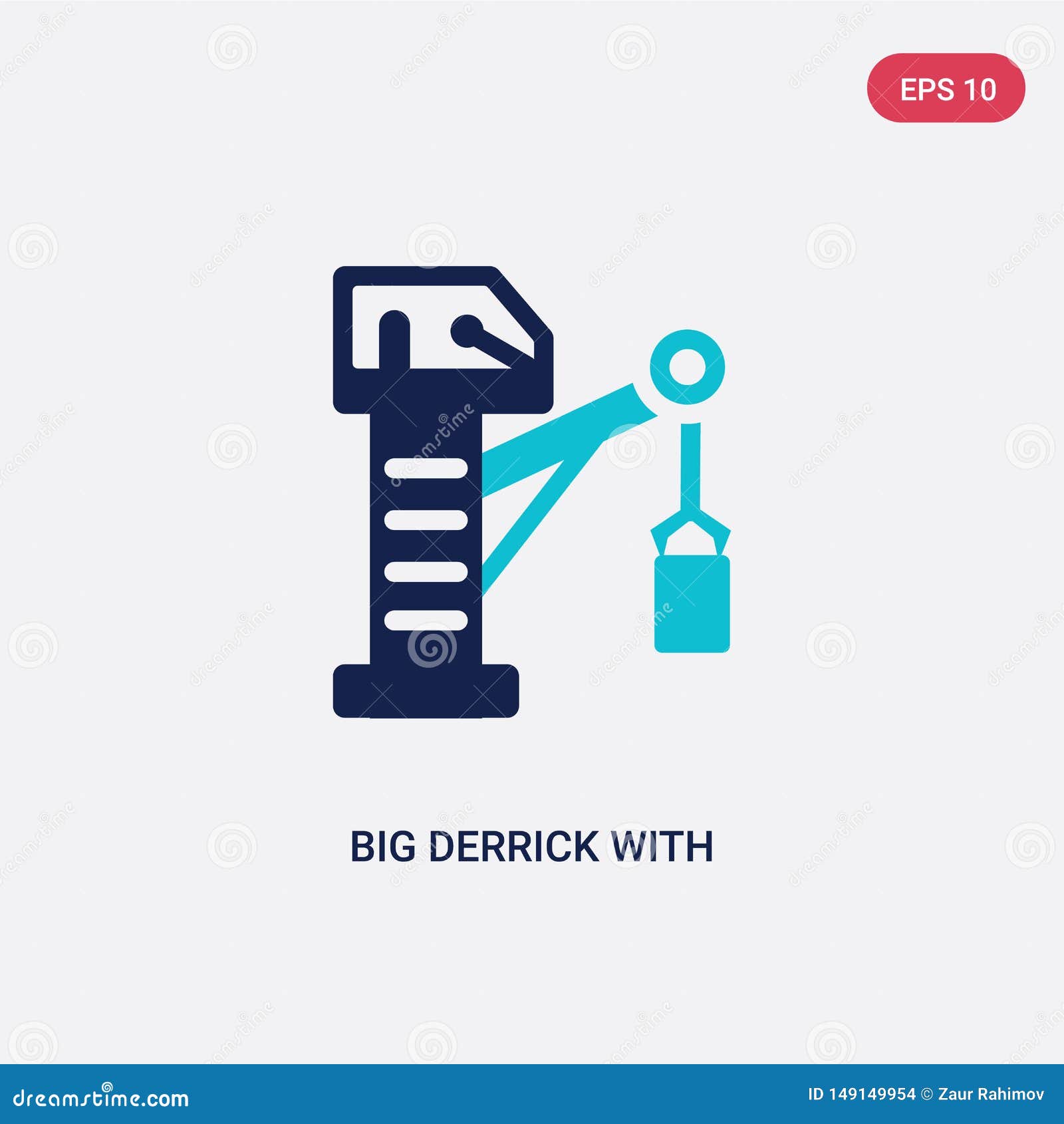 Derrick With Boxes Vector Icon On White Background. Flat Vector Derrick ...