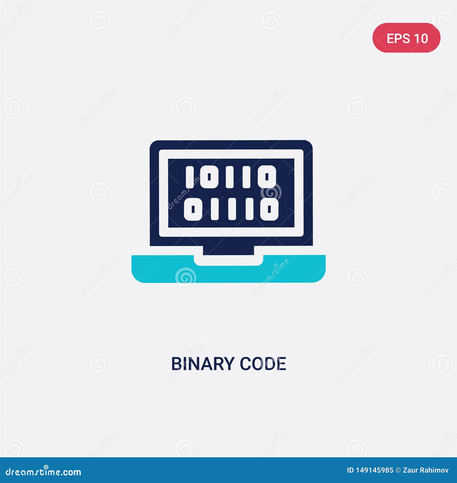 Two Color Binary Code Vector Icon from Artificial Intelligence Concept ...