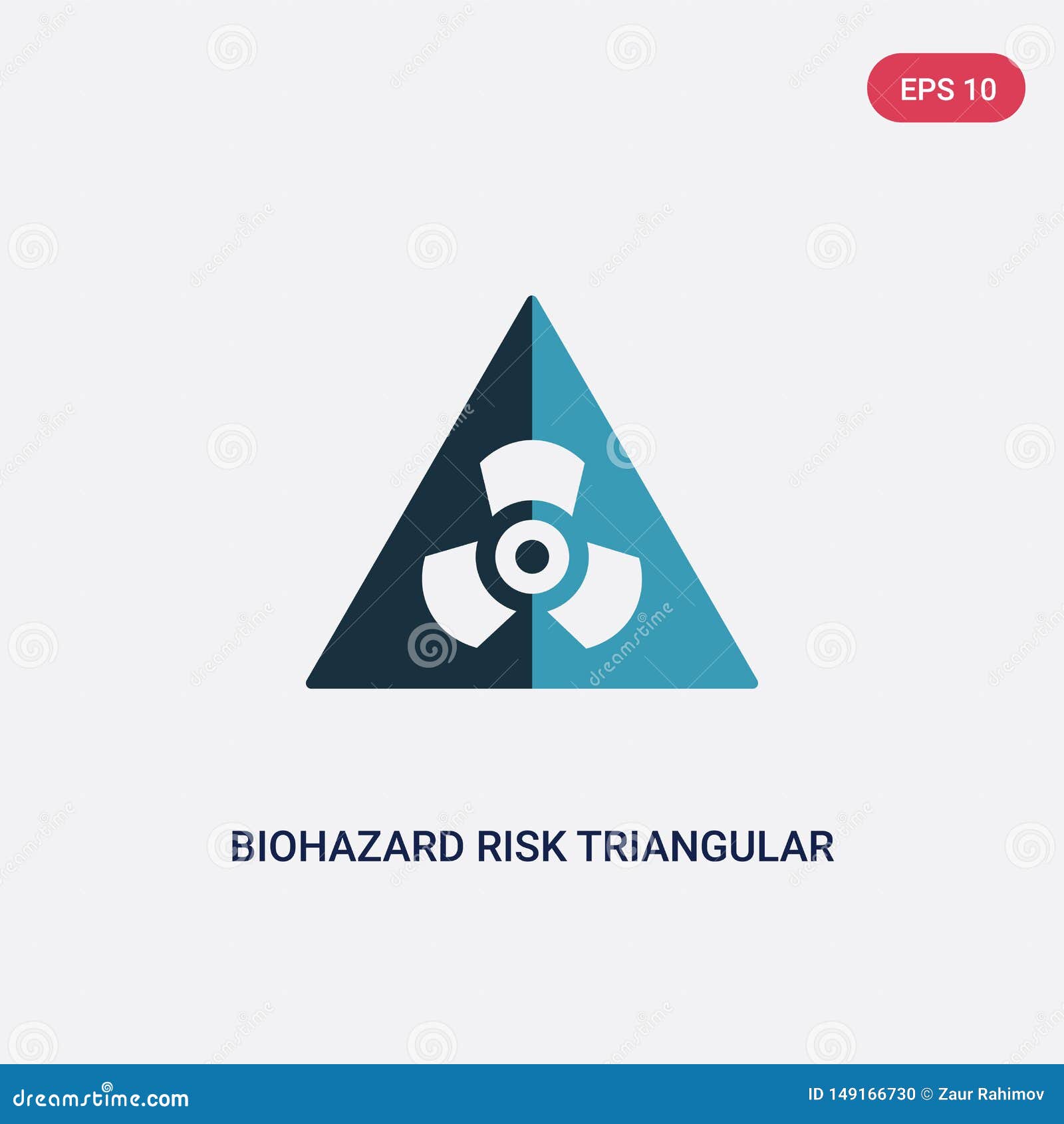 Two Color Biohazard Risk Triangular Vector Icon from Signs Concept ...