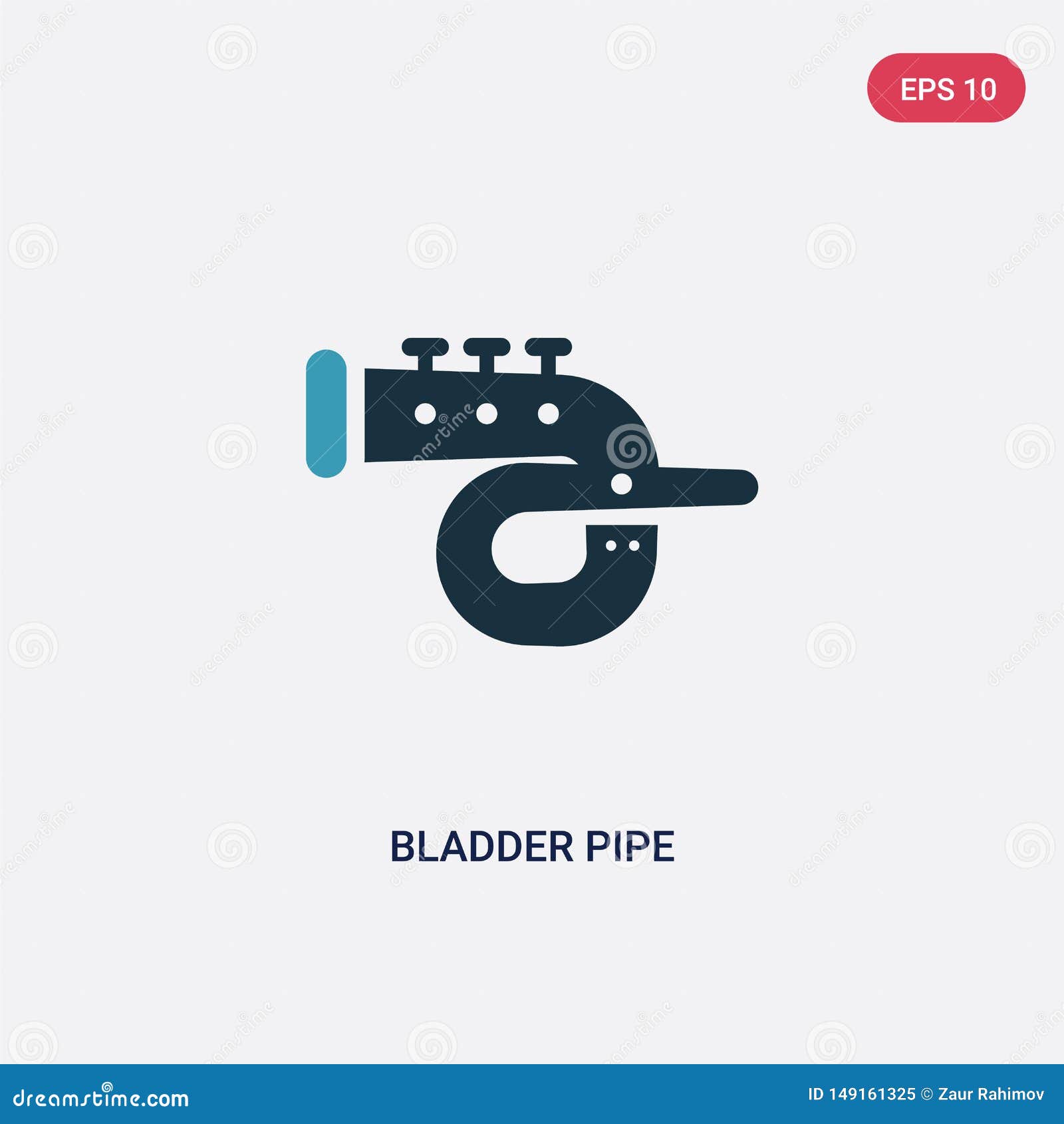 Two Color Bladder Pipe Vector Icon from Music Concept. Isolated Blue ...
