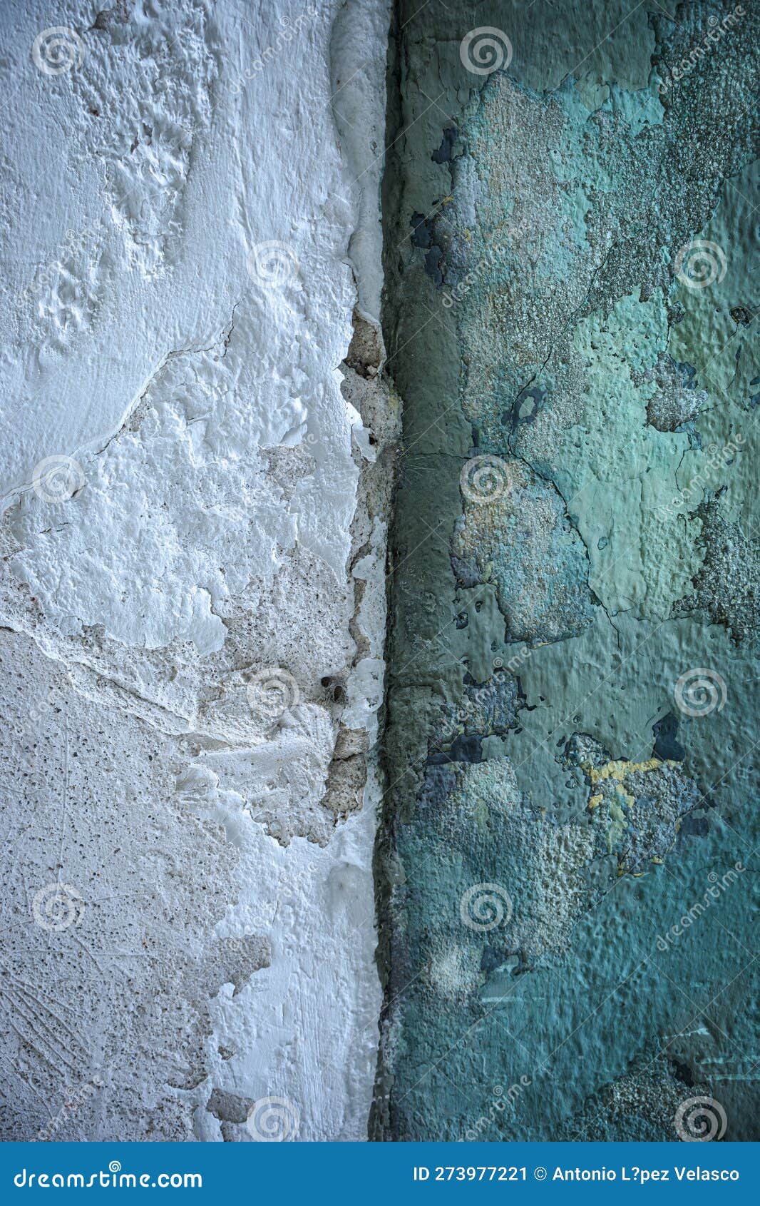Two-color, Blue and White Wall Texture with Cracks and Moisture Perfect ...