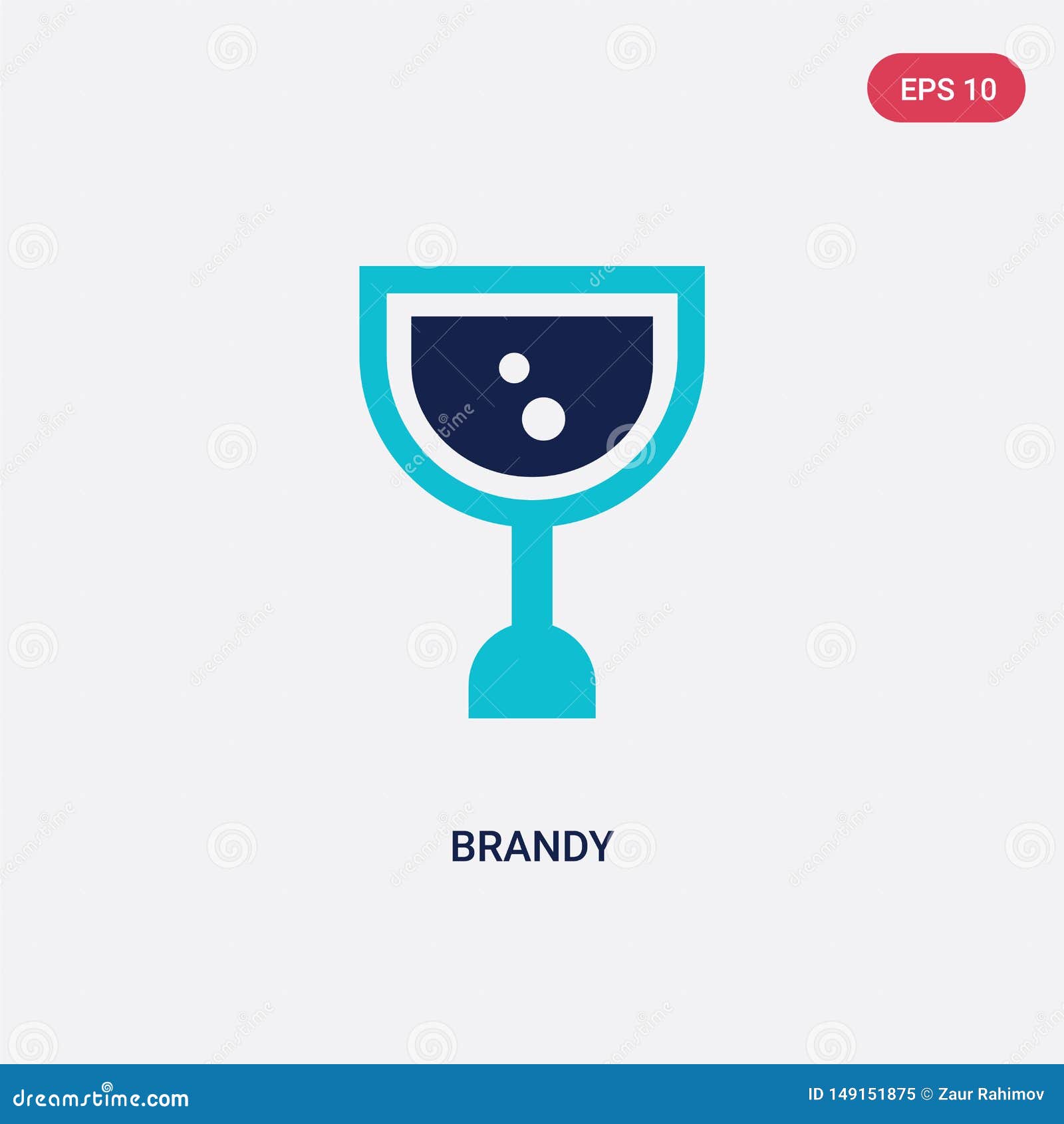 Two Color Brandy Vector Icon from Drinks Concept. Isolated Blue Brandy ...