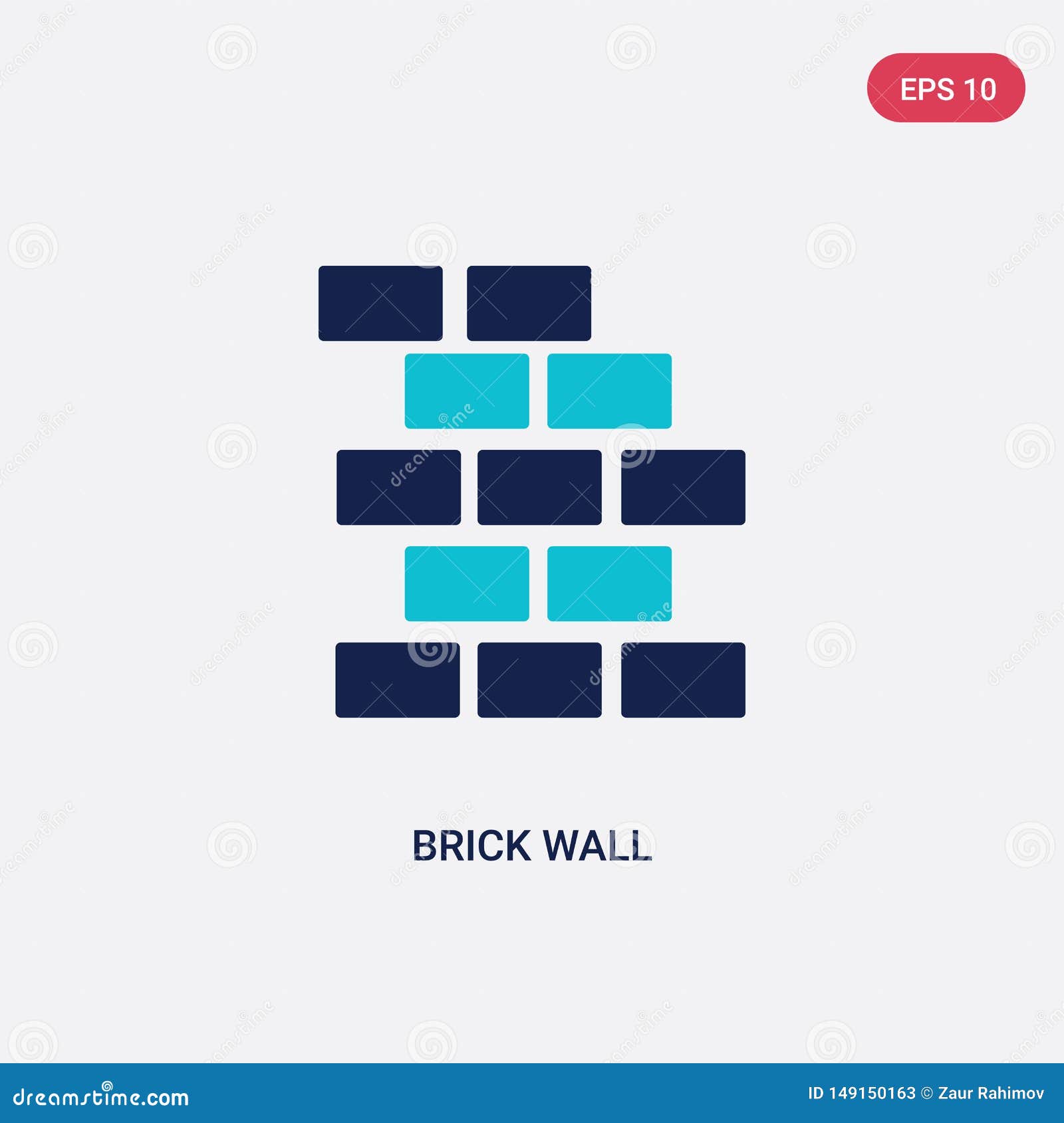 Two Color Brick Wall Vector Icon from Construction Tools Concept ...
