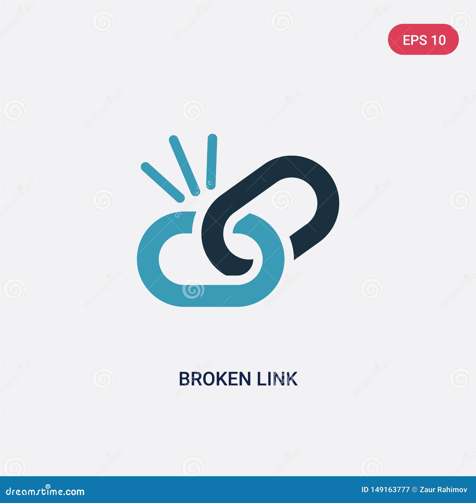 Two Color Broken Link Vector Icon from Programming Concept. Isolated ...