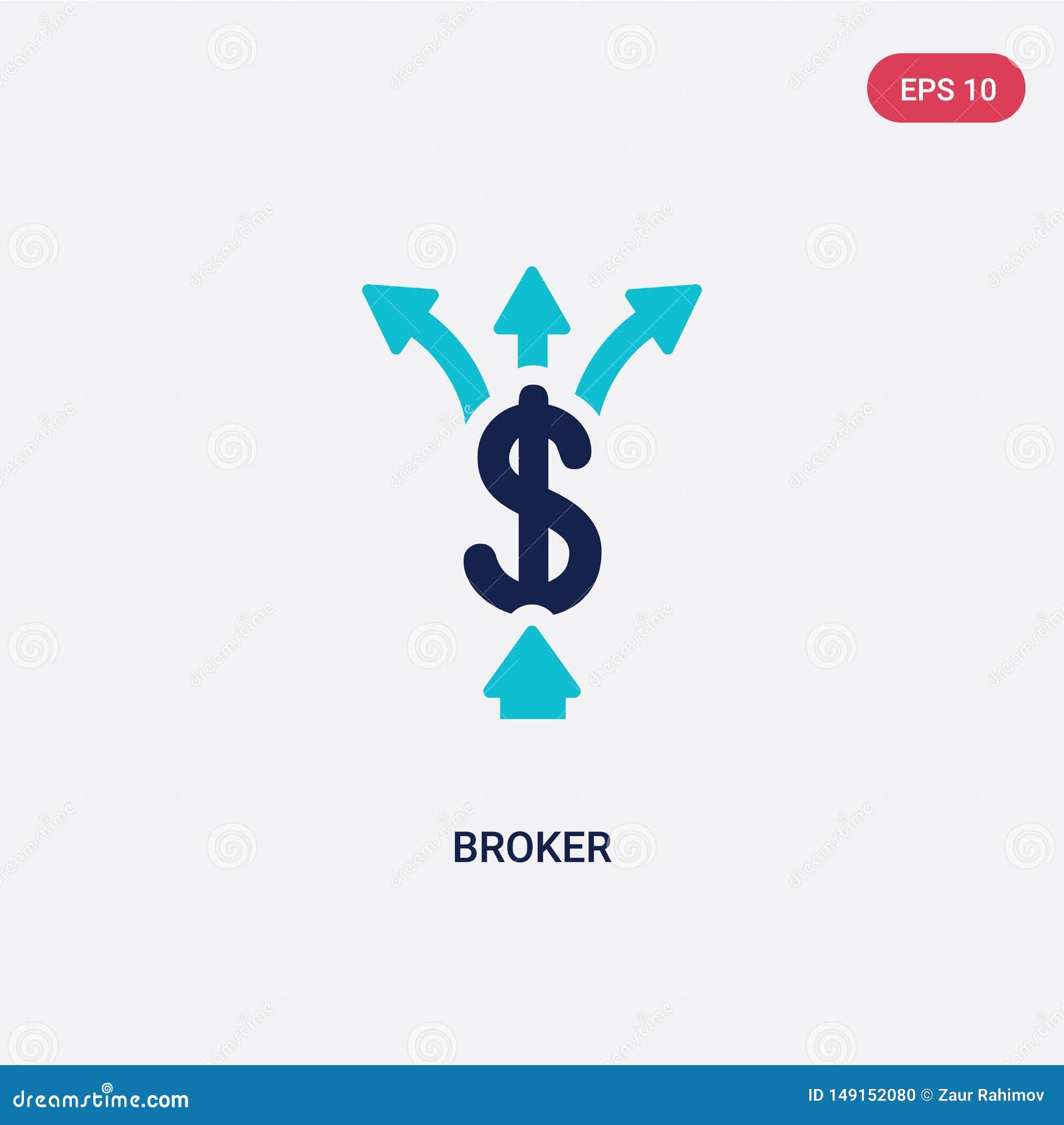 Two Color Broker Vector Icon from E-commerce and Payment Concept ...