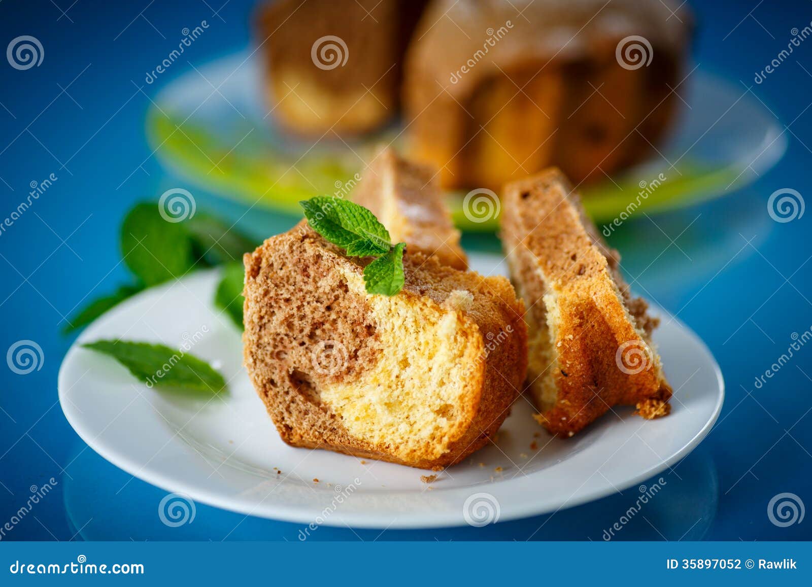 Two color cake stock photo. Image of biscuit, mint, blue - 35897052