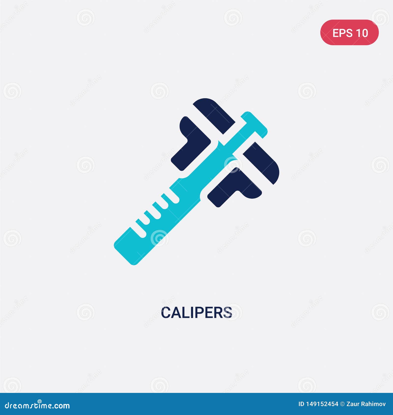 Two Color Calipers Vector Icon from Edit Tools Concept. Isolated Blue ...