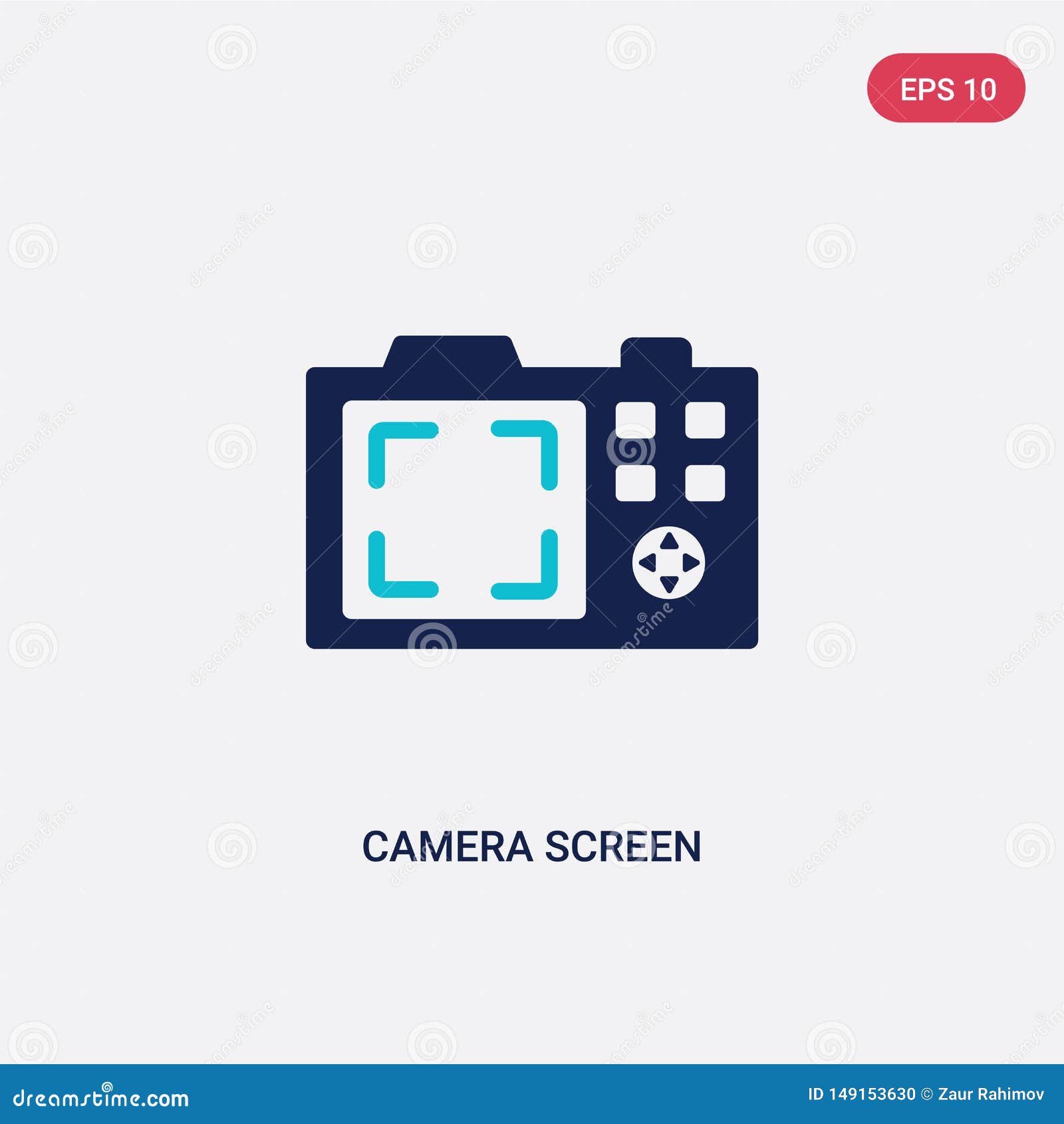 Two Color Camera Screen Vector Icon from Electronic Stuff Fill Concept ...
