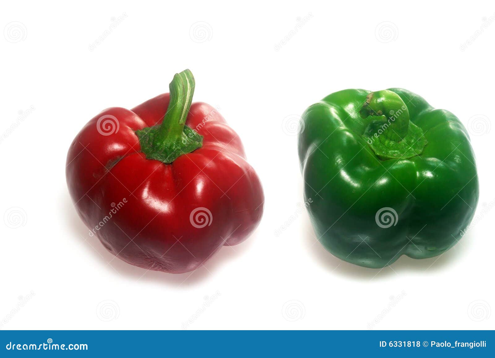 Two Color Capsicum Isolated Stock Photo - Image of ripe, pepper: 6331818