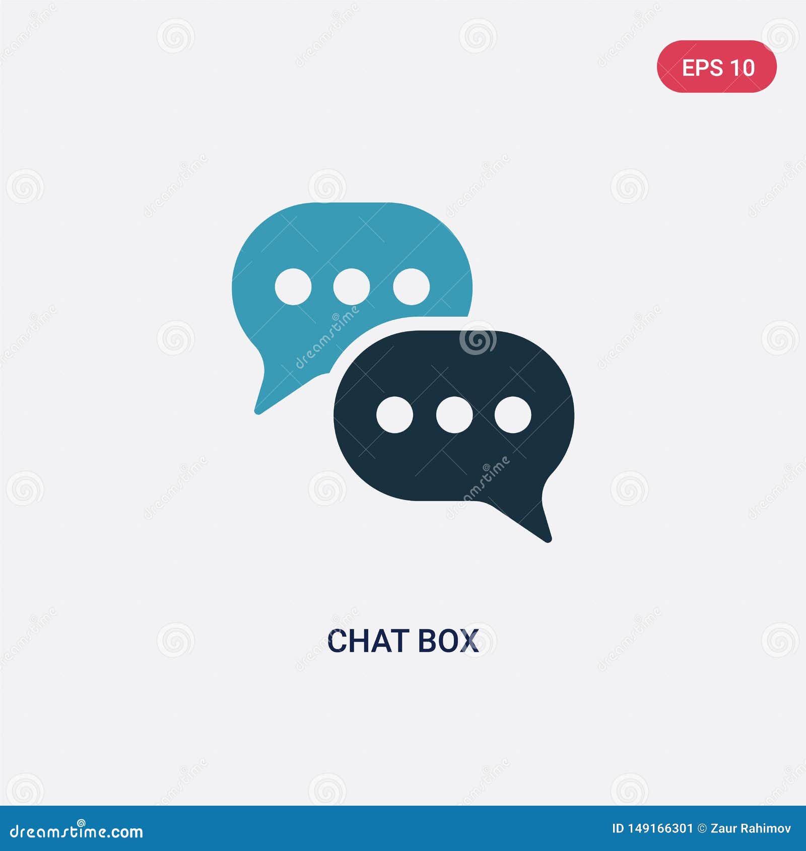 Two Color Chat Box Vector Icon from Social Concept. Isolated Blue Chat ...