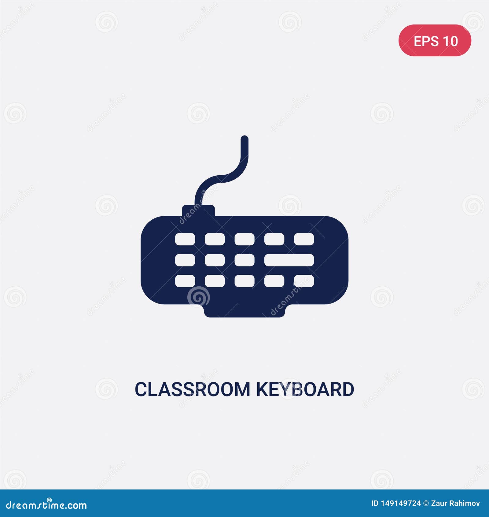 Two Color Classroom Keyboard Vector Icon from Computer Concept ...