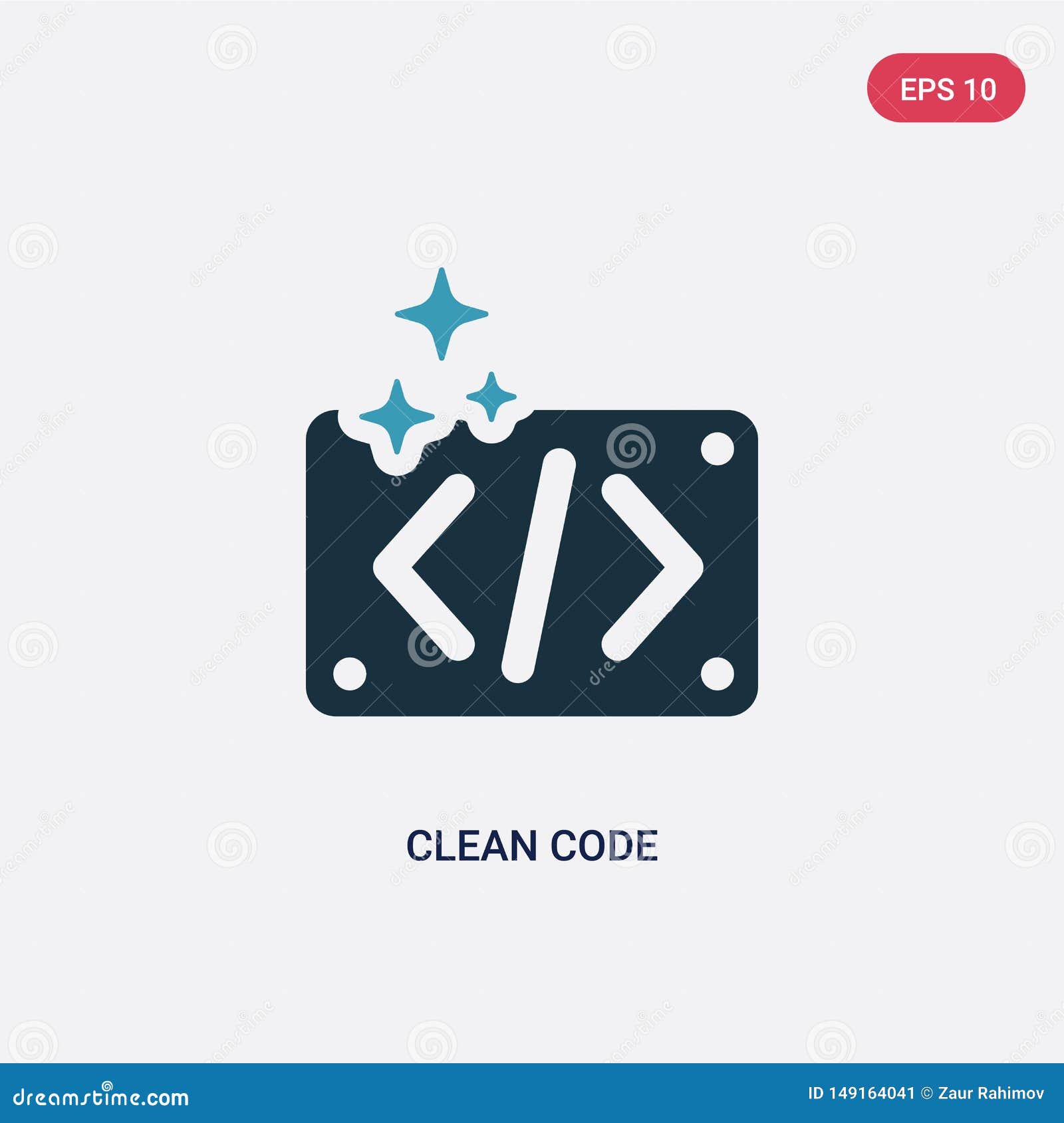 Two Color Clean Code Vector Icon from Programming Concept. Isolated ...