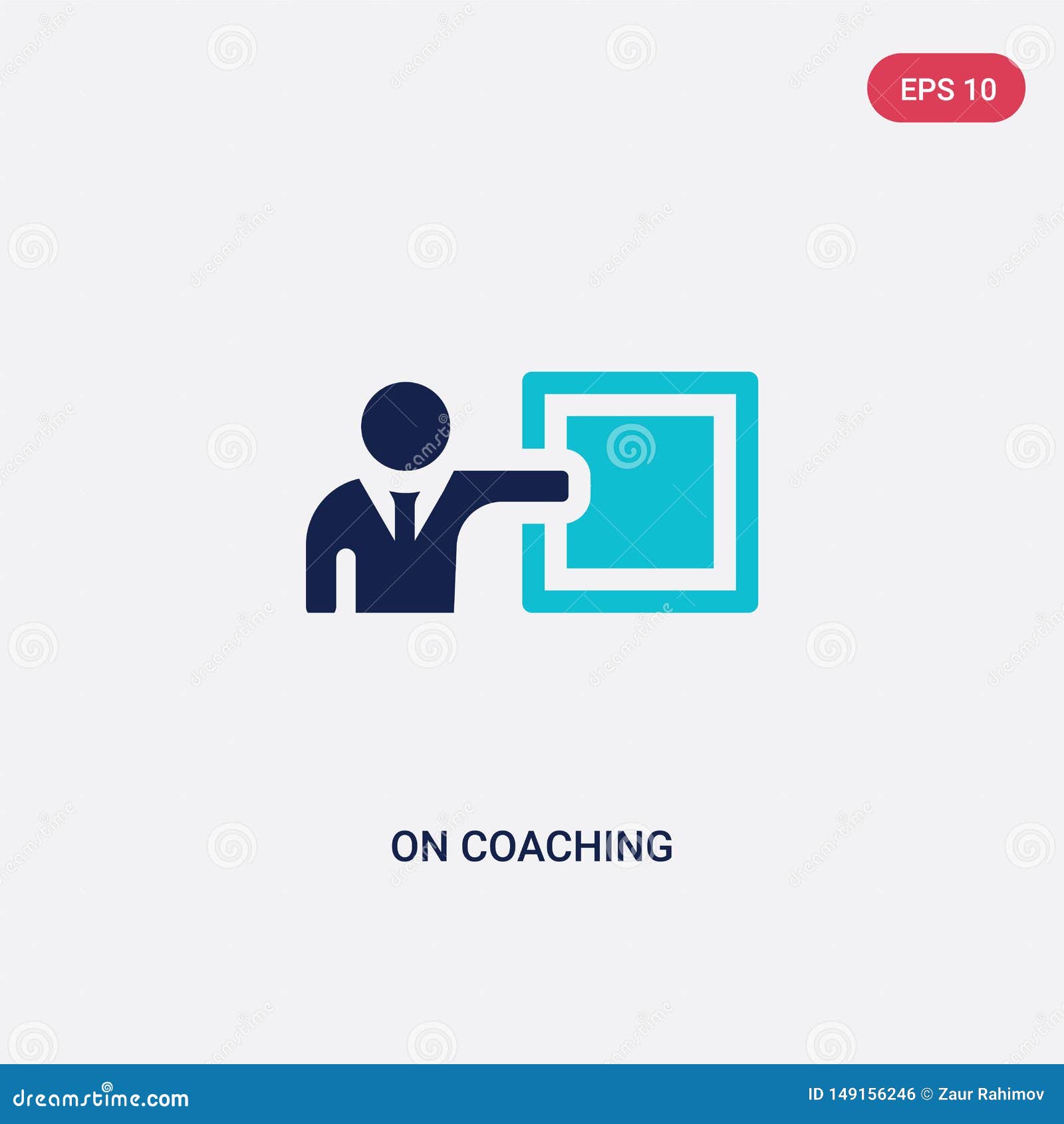Two Color on Coaching Vector Icon from General Concept. Isolated Blue ...