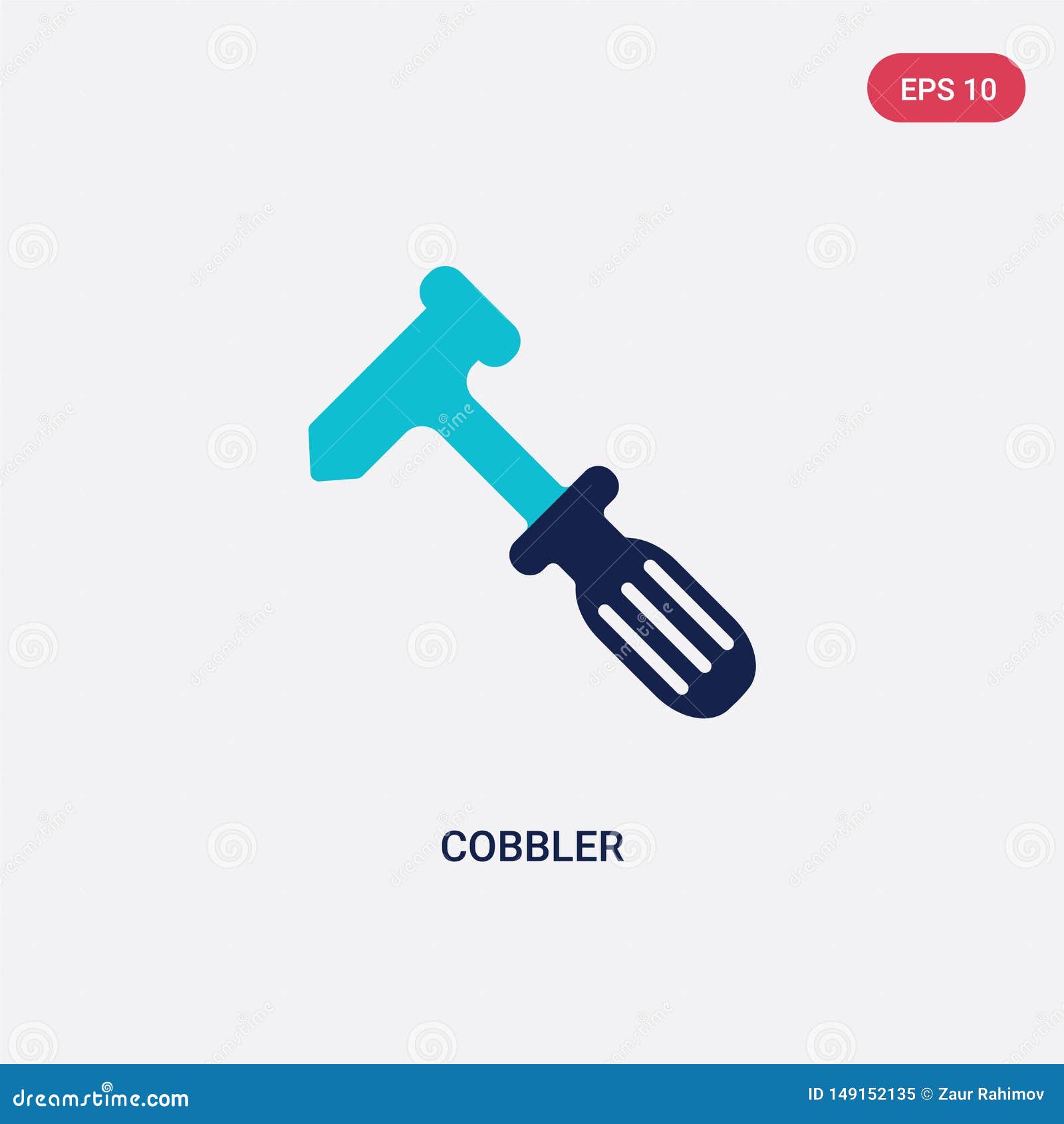 Two Color Cobbler Vector Icon from Edit Tools Concept. Isolated Blue ...