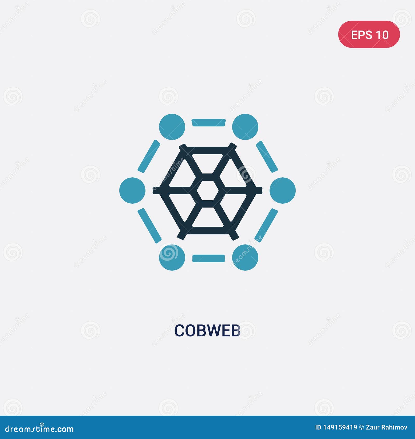 Two Color Cobweb Vector Icon from Infographics Concept. Isolated Blue ... Two Color Cobweb Vector Icon from Infographics Concept. Isolated Blue ...