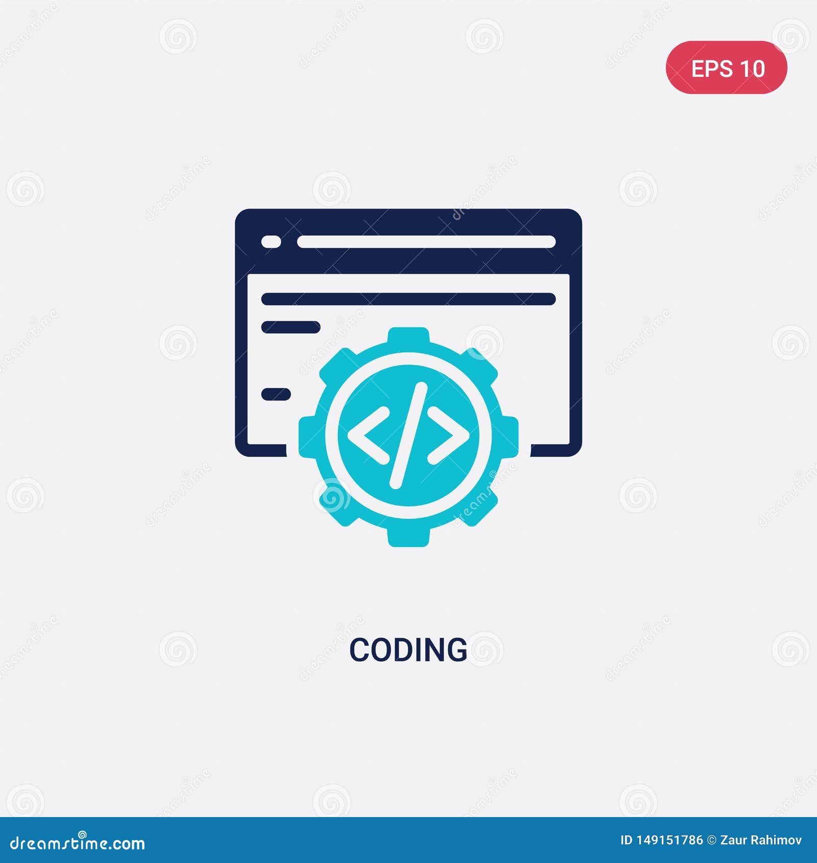 Two Color Coding Vector Icon from Digital Economy Concept. Isolated ...