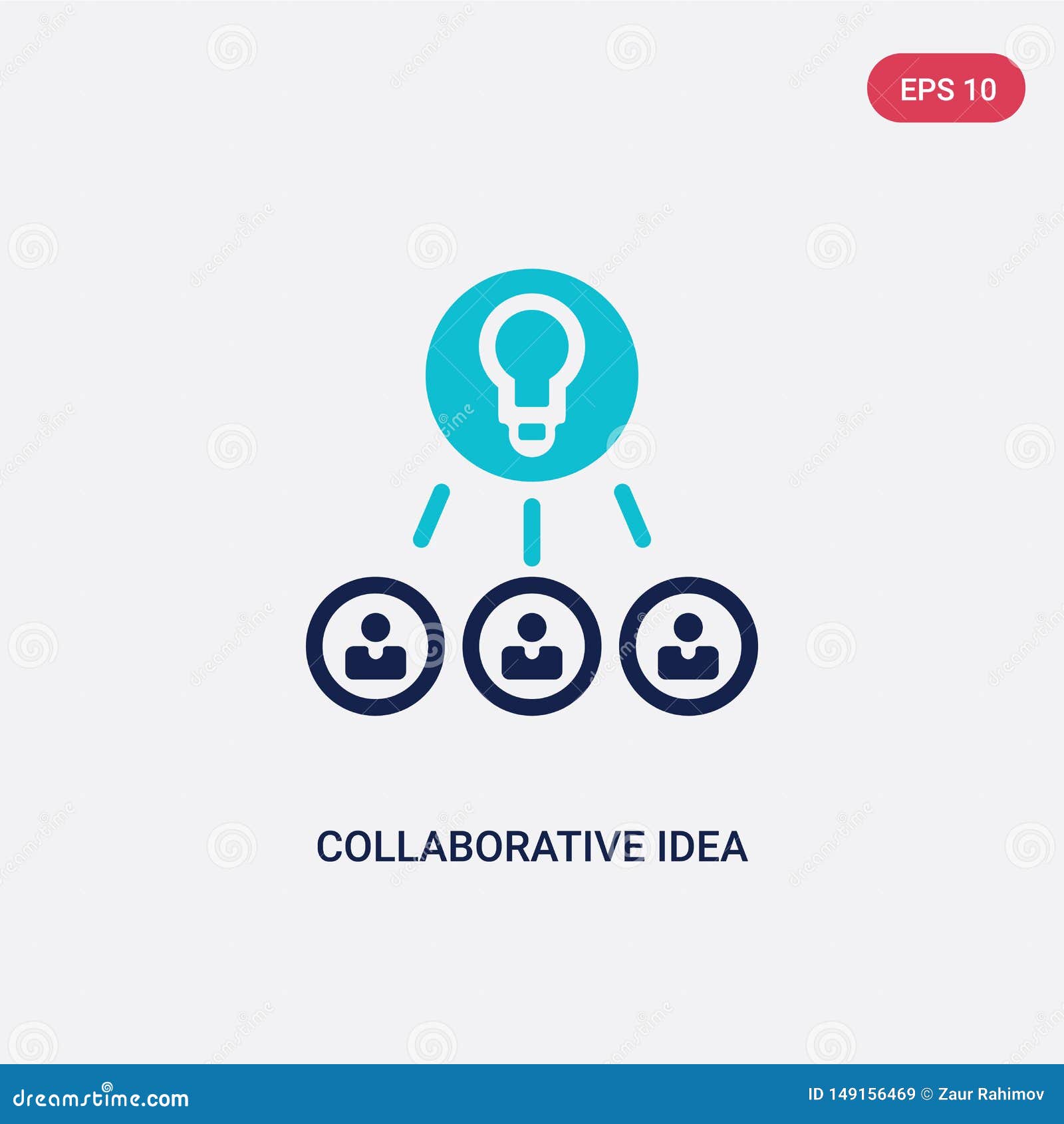 Two Color Collaborative Idea Vector Icon from General-1 Concept ...