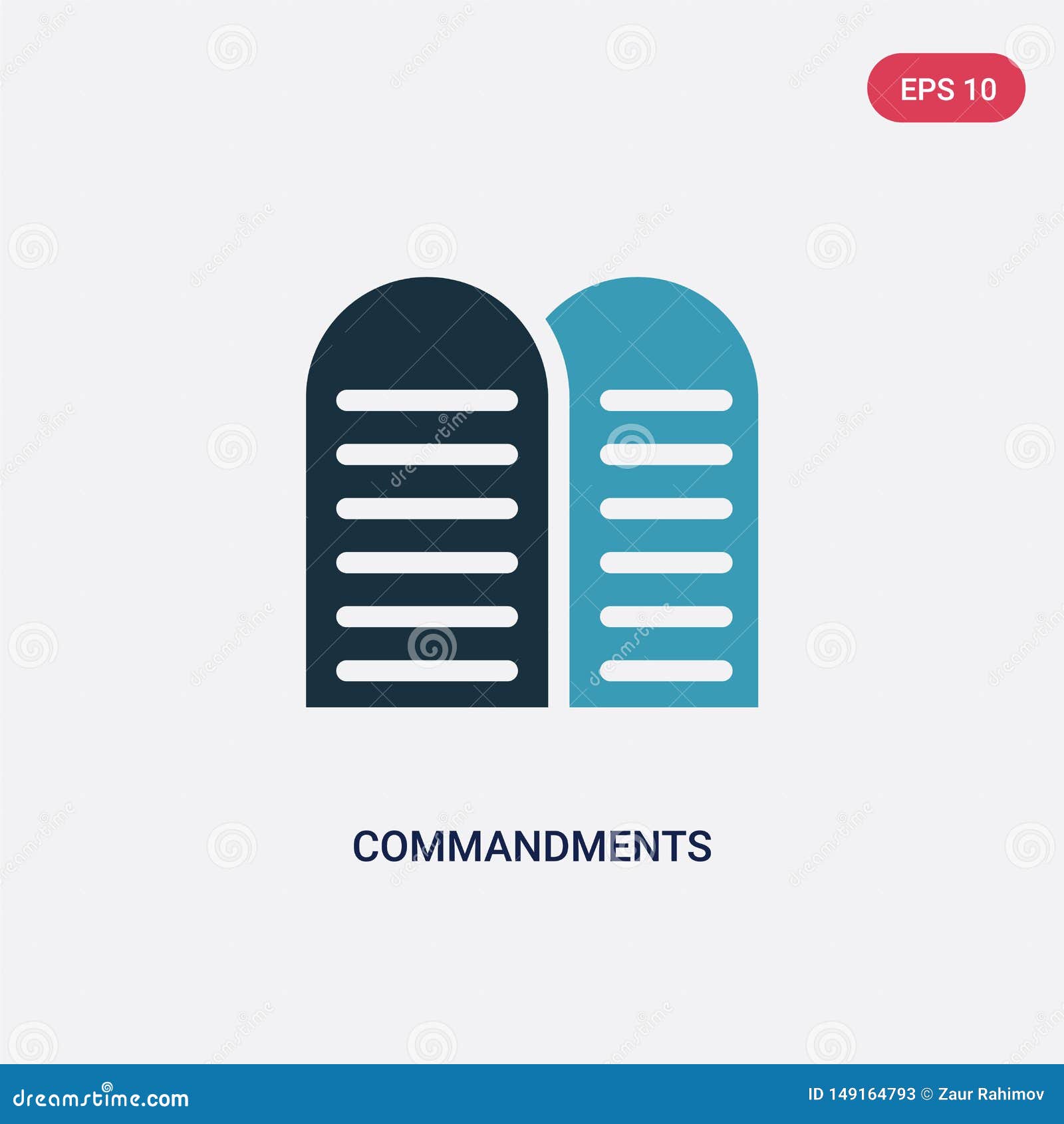 Two Color Commandments Vector Icon from Religion Concept. Isolated Blue ...