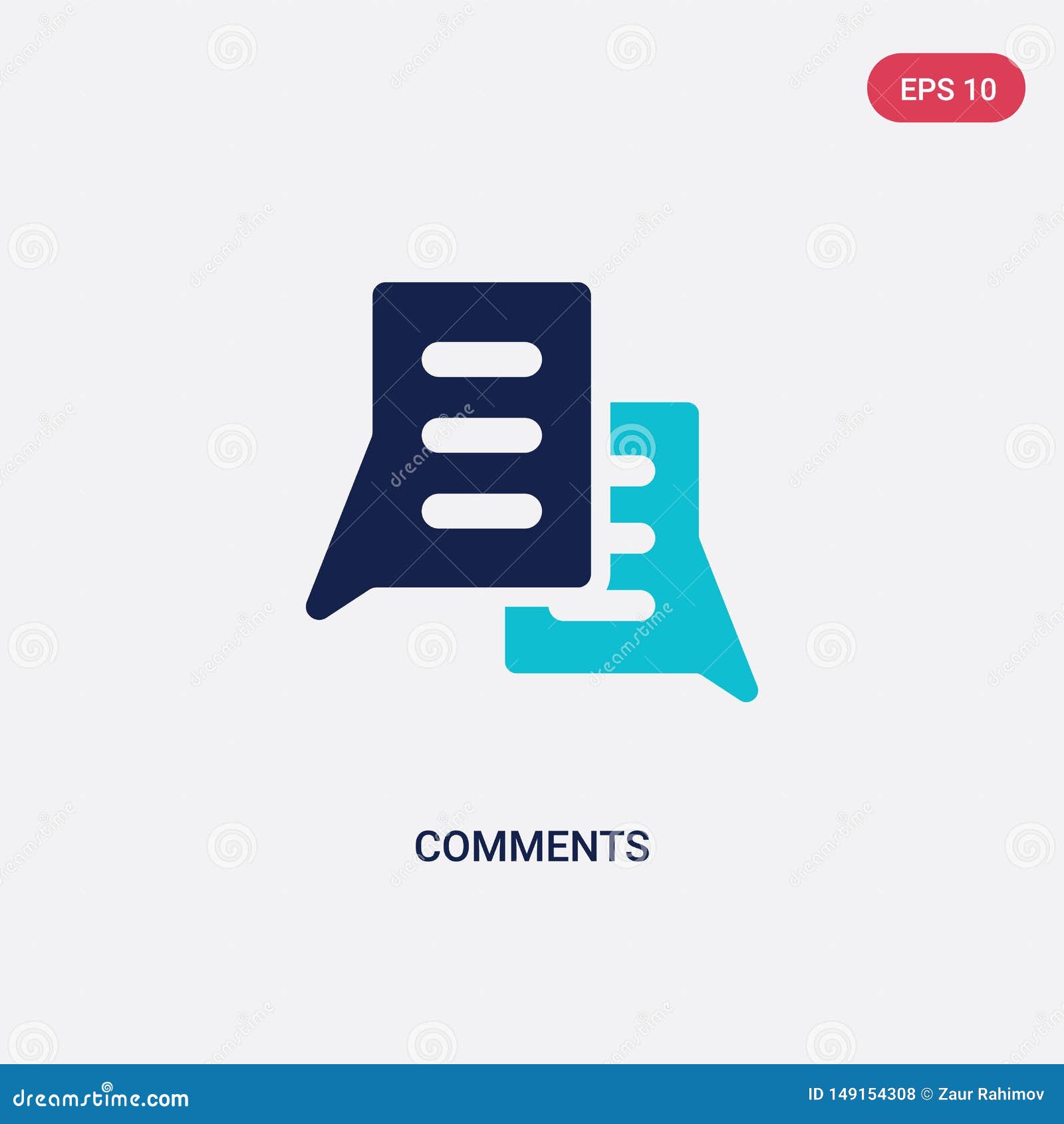 Two Color Comments Vector Icon from Feedback Concept. Isolated Blue ...