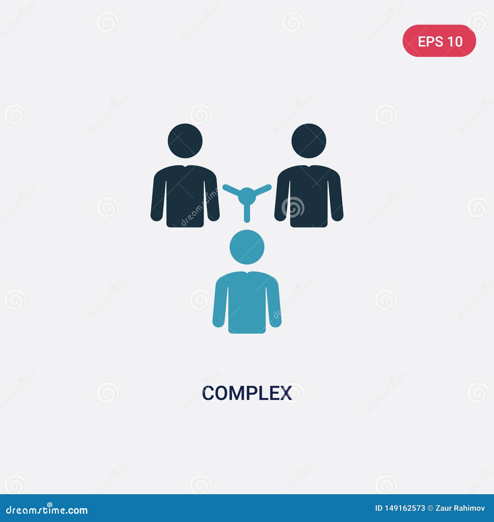 Two Color Complex Vector Icon from People Concept. Isolated Blue ...