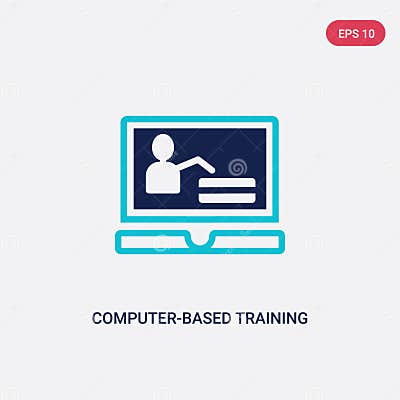 Two Color Computer-based Training Vector Icon from E-learning and ...