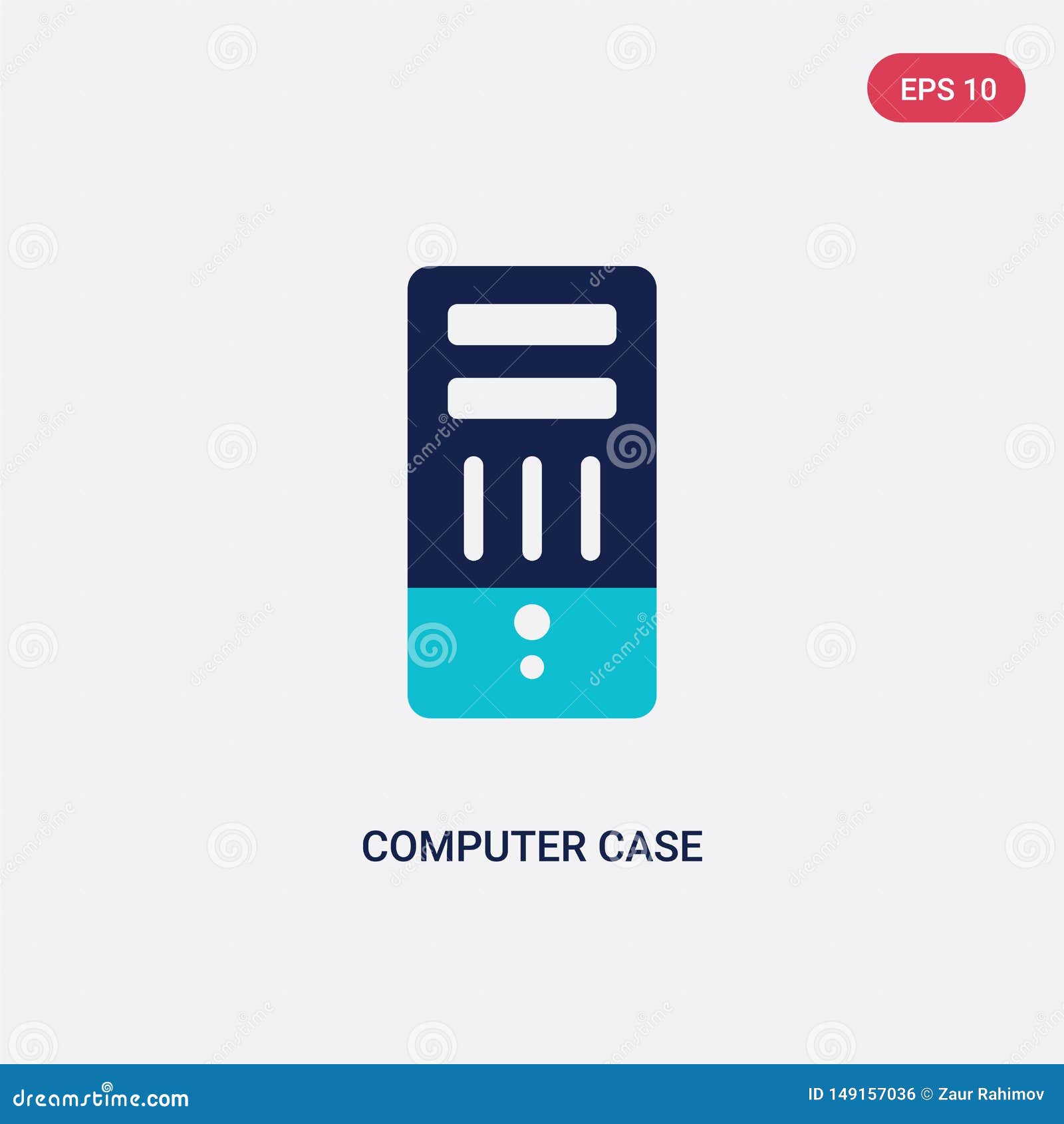 Two Color Computer Case Vector Icon from Hardware Concept. Isolated ...