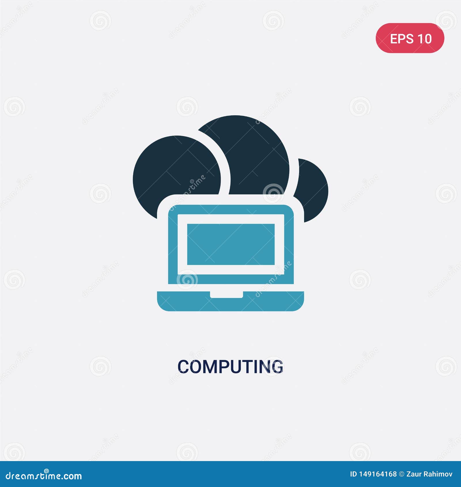 Two Color Computing Vector Icon From Programming Concept Isolated Blue Computing Vector Sign