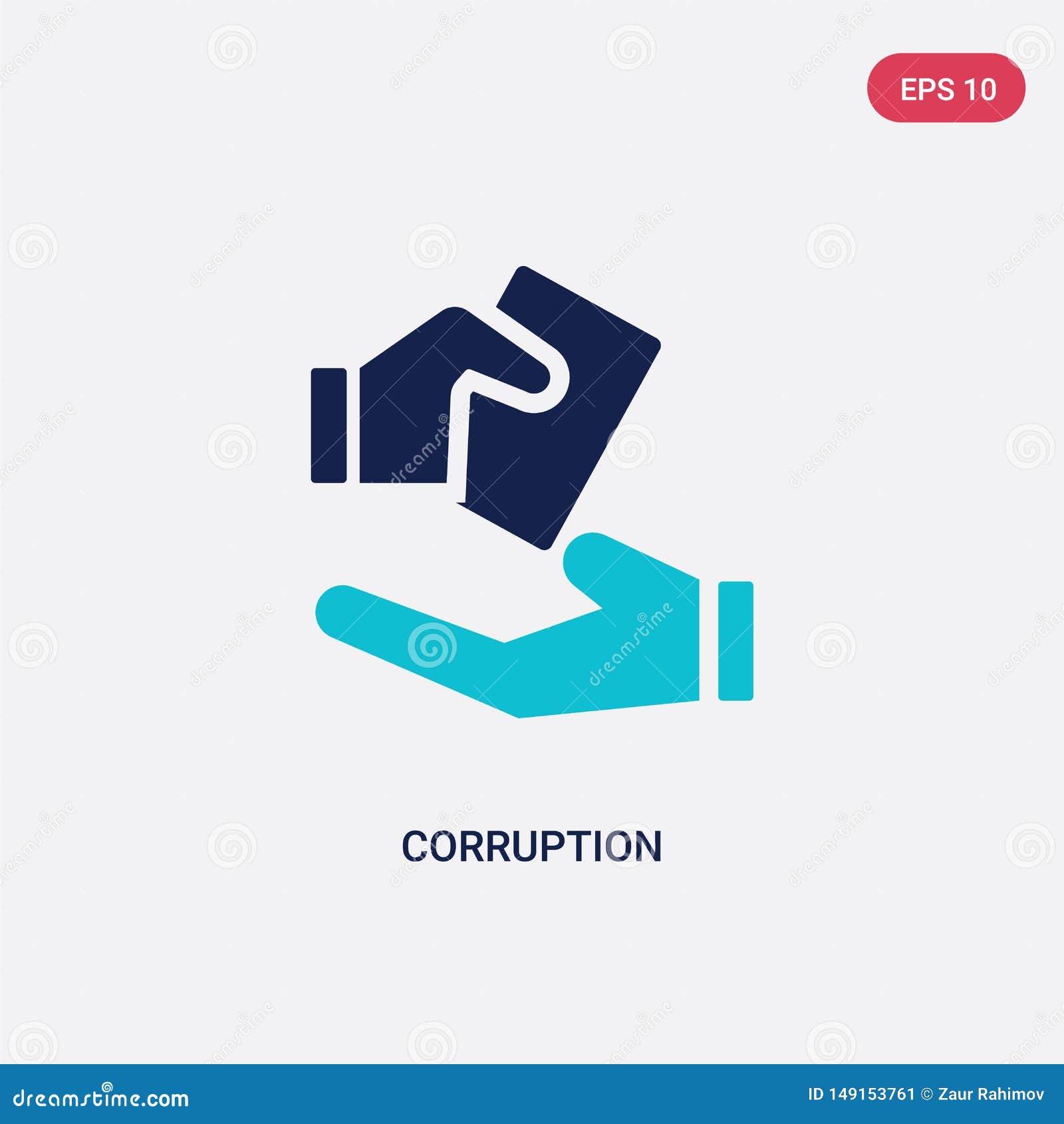 Two Color Corruption Vector Icon from Ethics Concept. Isolated Blue ...