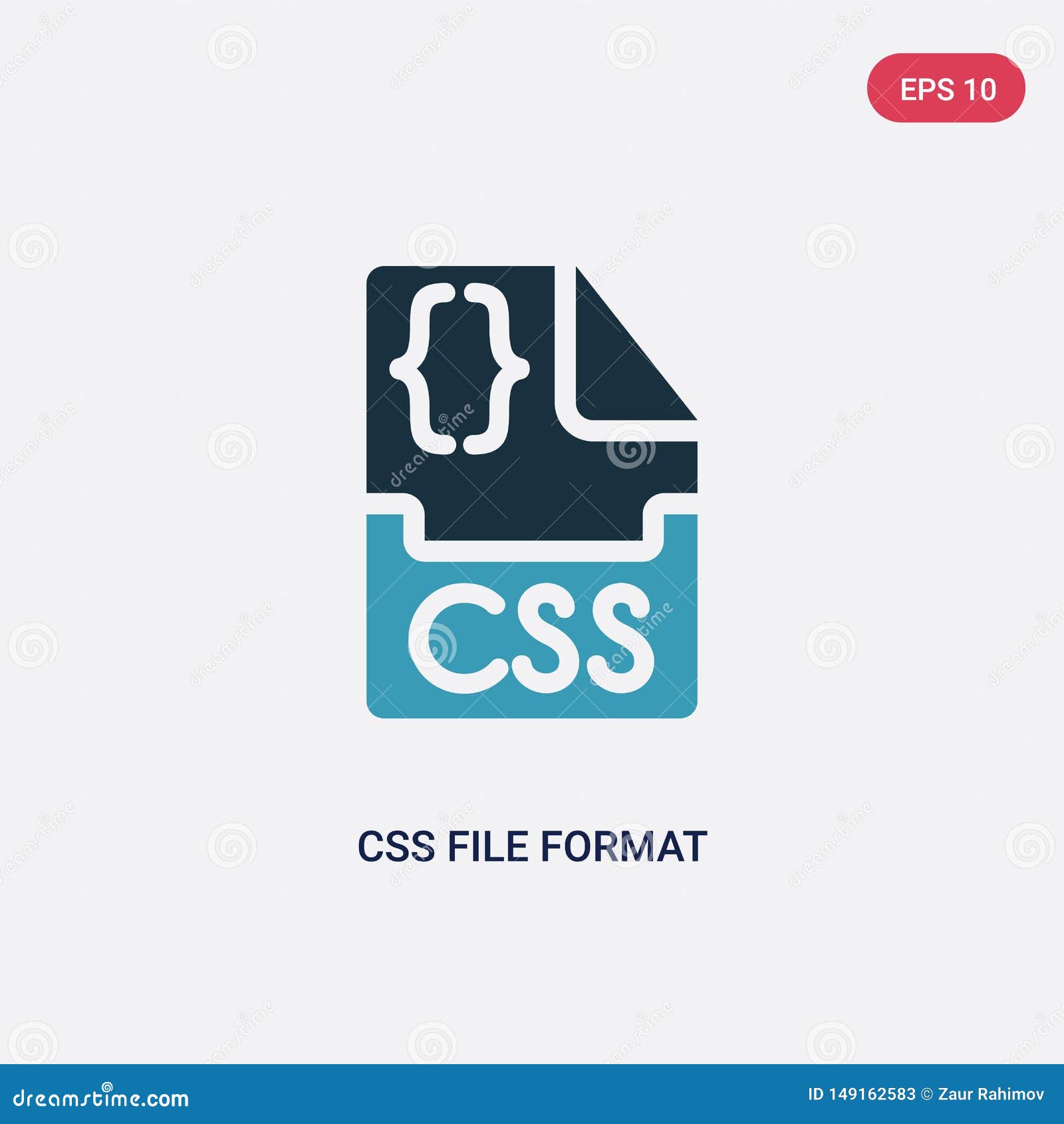Two Color Css File Format Vector Icon From Programming Concept Isolated Blue Css File Format 5455