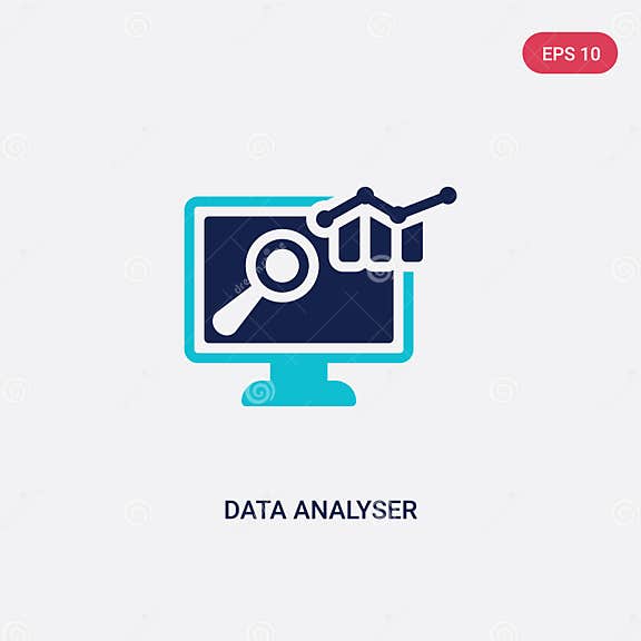 Two Color Data Analyser Vector Icon from Computer Concept. Isolated ...