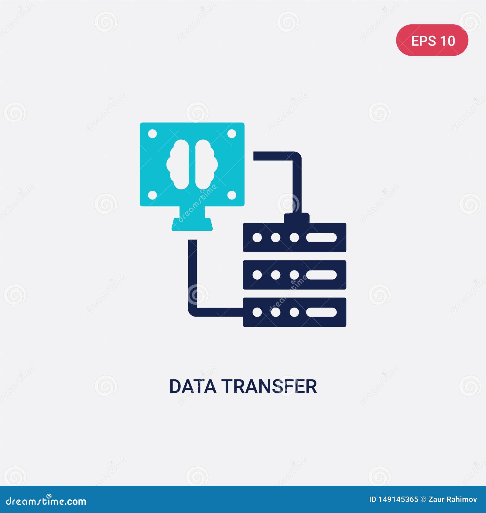 Two Color Data Transfer Vector Icon from Artificial Intelligence ...