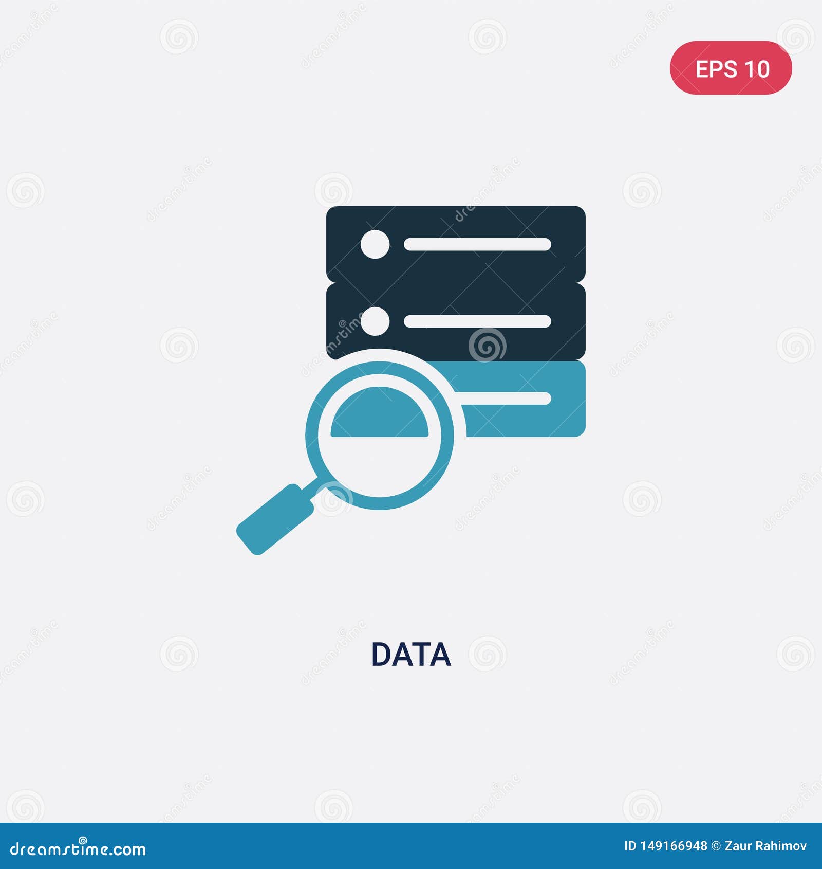 Two Color Data Vector Icon from Strategy Concept. Isolated Blue Data ...
