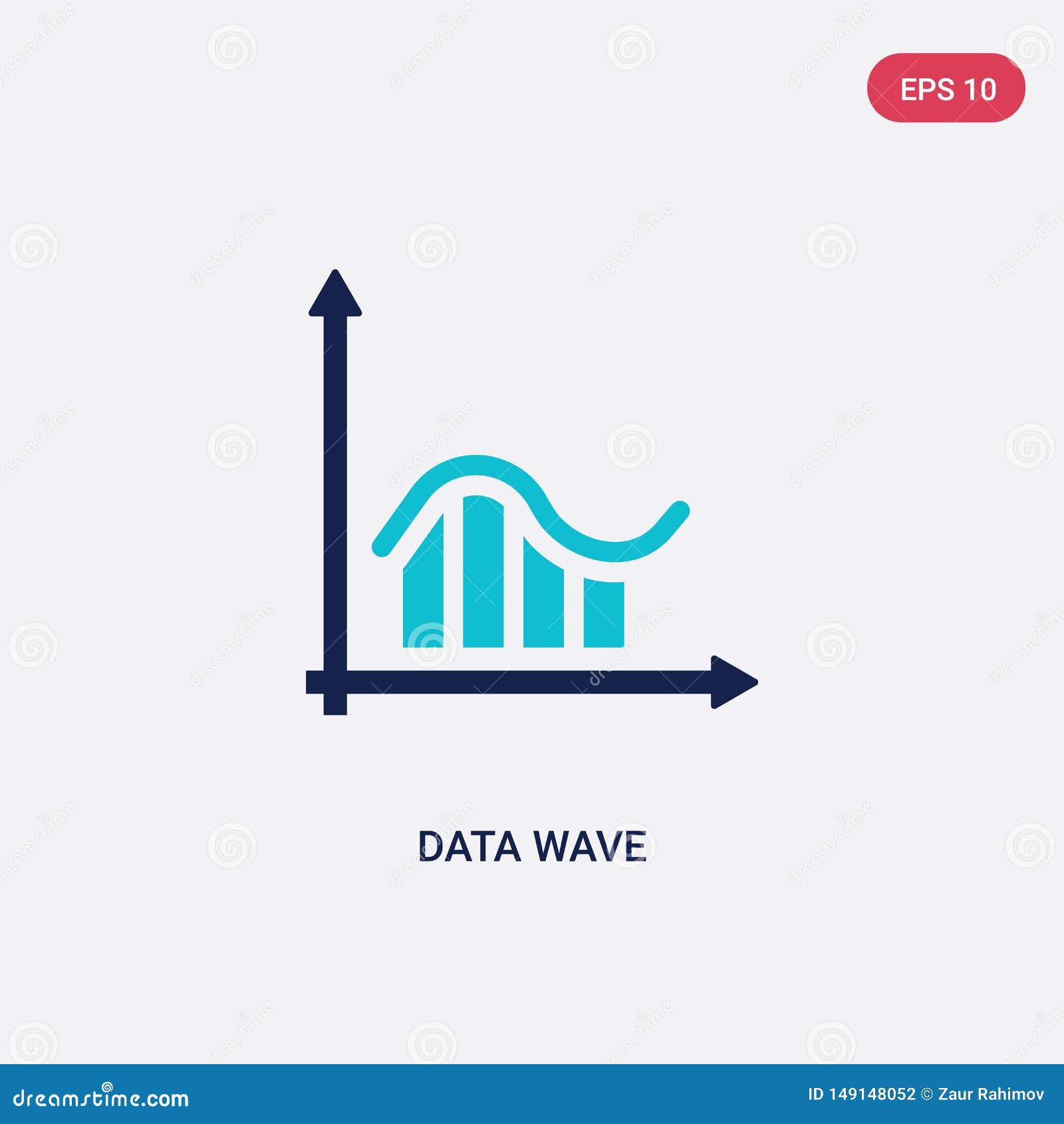 Two Color Data Wave Vector Icon from Business and Analytics Concept ...