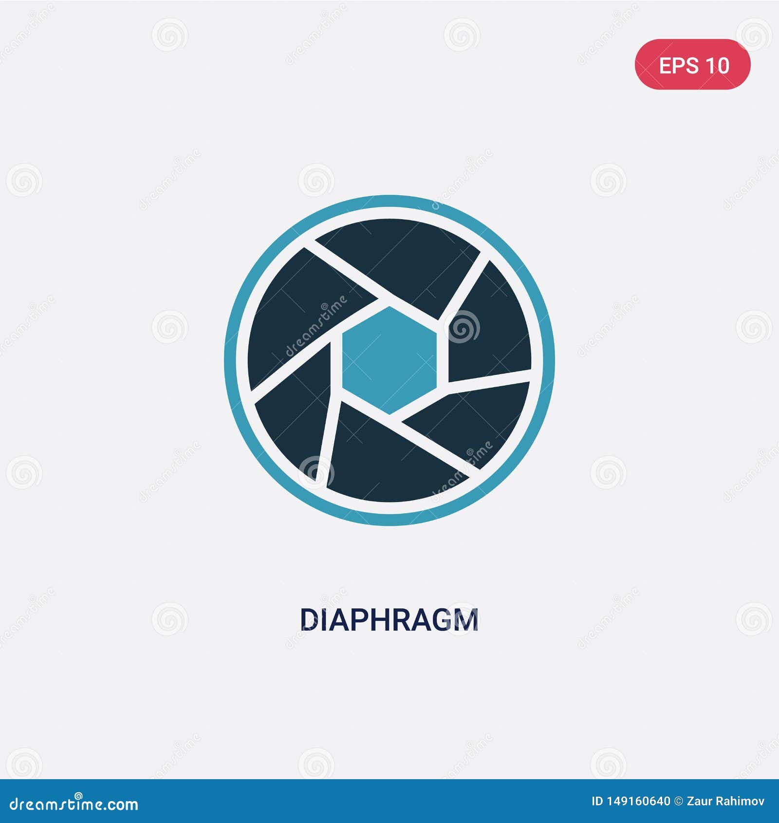 Two Color Diaphragm Vector Icon from Multimedia Concept. Isolated Blue ...
