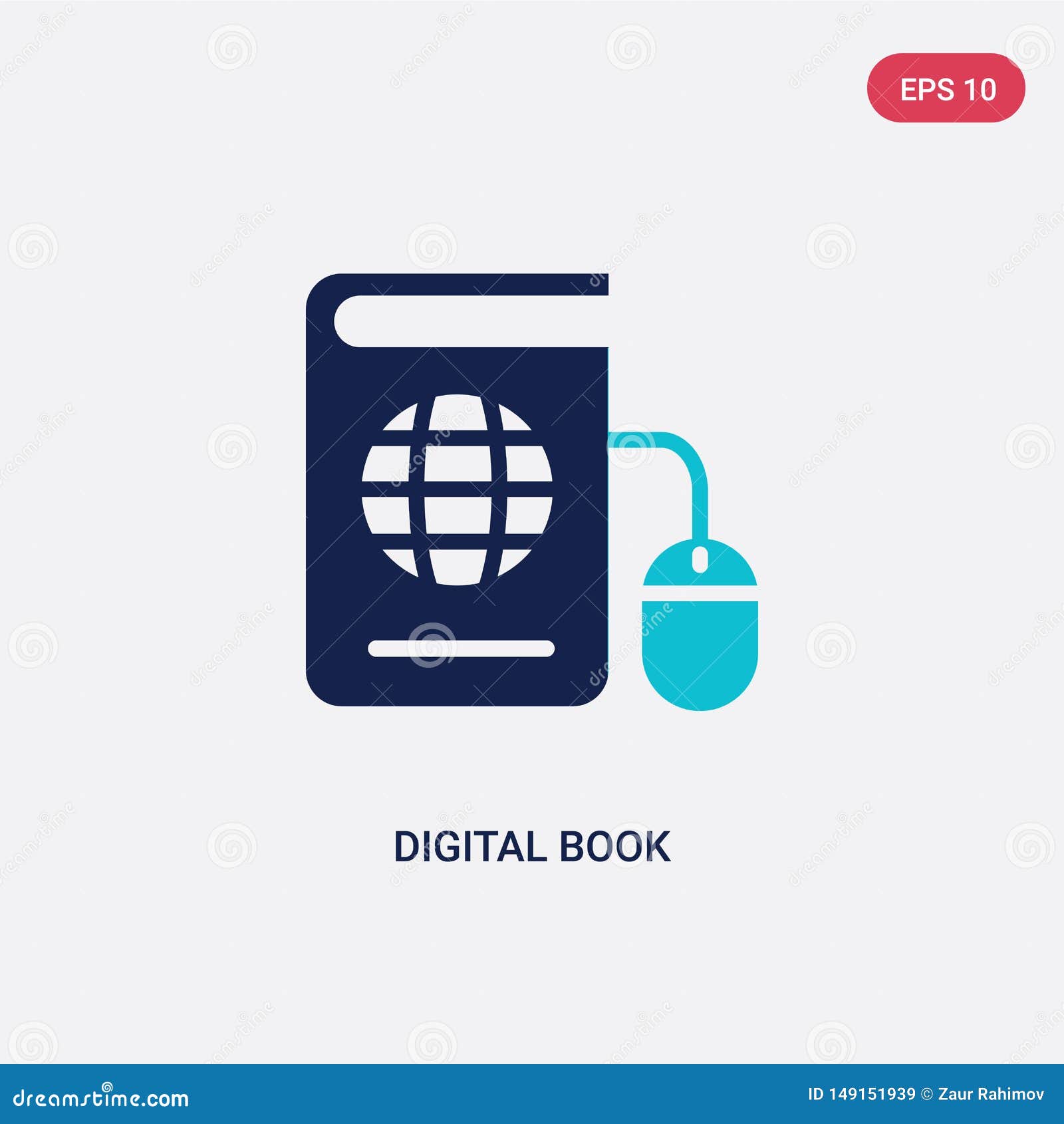 Two Color Digital Book Vector Icon from E-learning Concept. Isolated ...