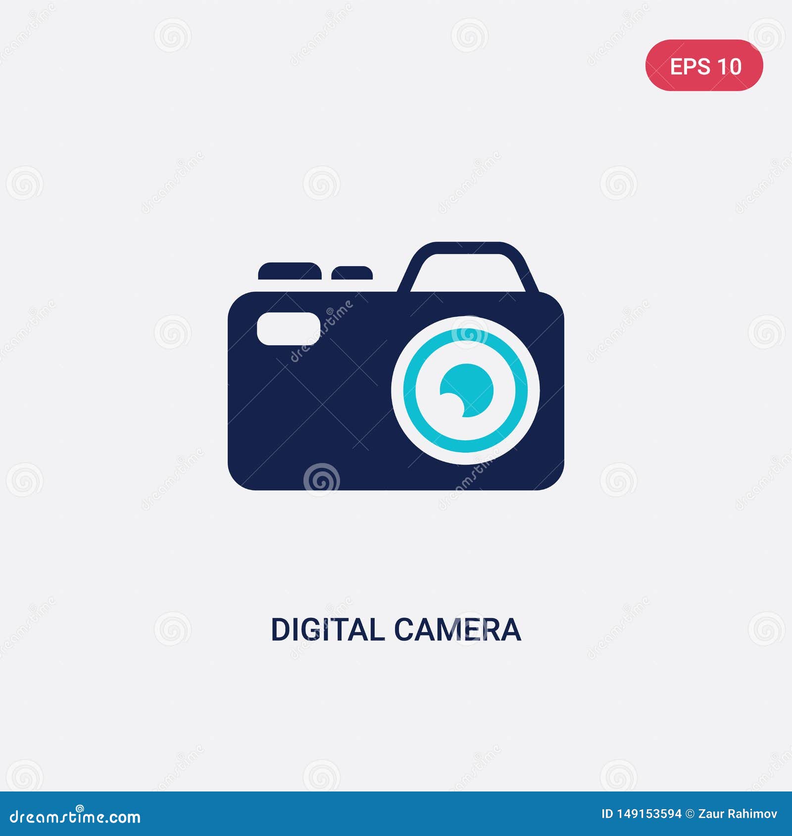 Two Color Digital Camera Vector Icon from Electronic Stuff Fill Concept ...