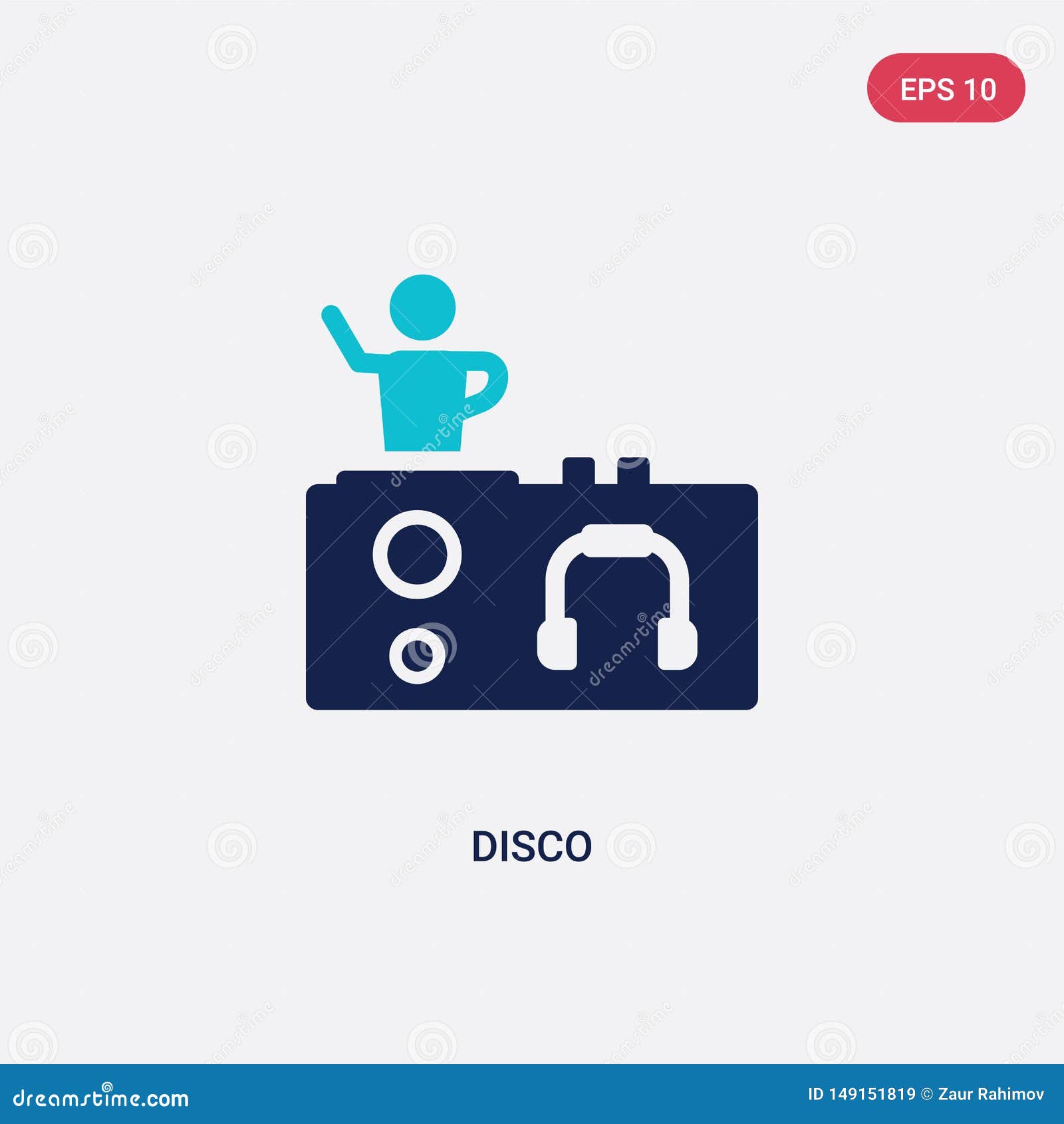 Two Color Disco Vector Icon from Discotheque Concept. Isolated Blue ...