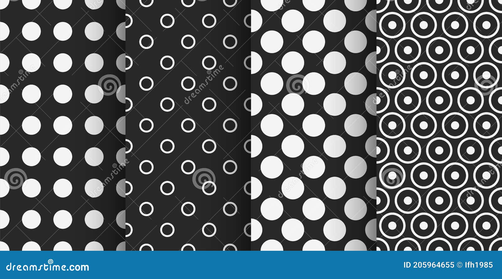 Two Color Dotted Seamless Patterns in Set Stock Vector - Illustration ...